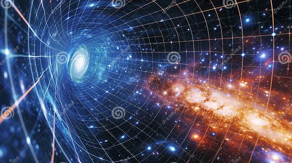 The Fourth Measure of the Spatial Dimension. a Wormhole in Space Stock ...