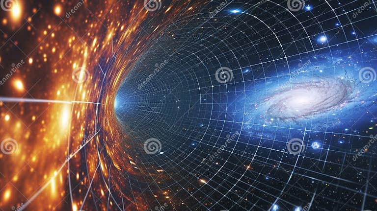 The Fourth Measure of the Spatial Dimension. a Wormhole in Space Stock ...