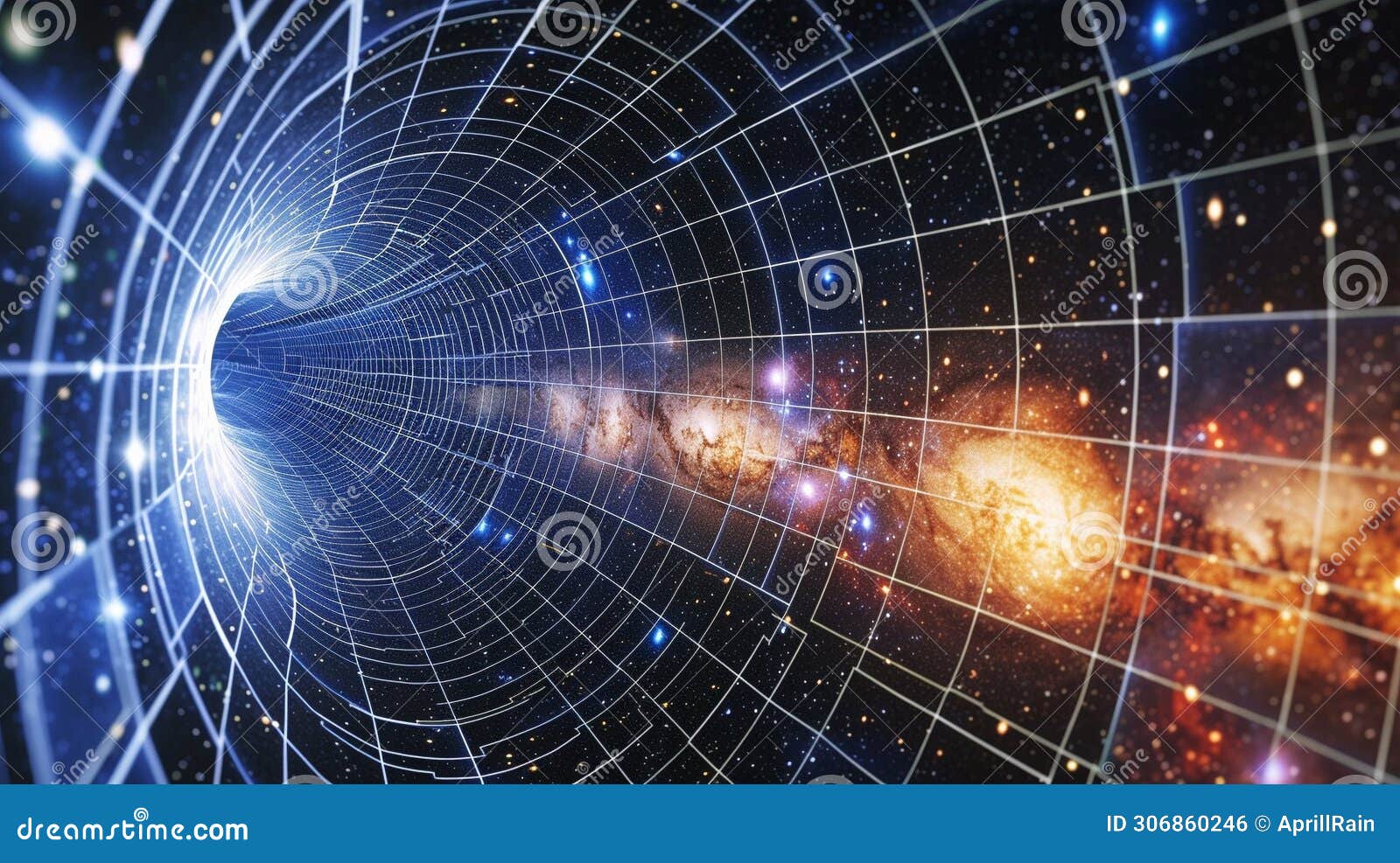 The Fourth Measure of the Spatial Dimension. a Wormhole in Space Stock ...