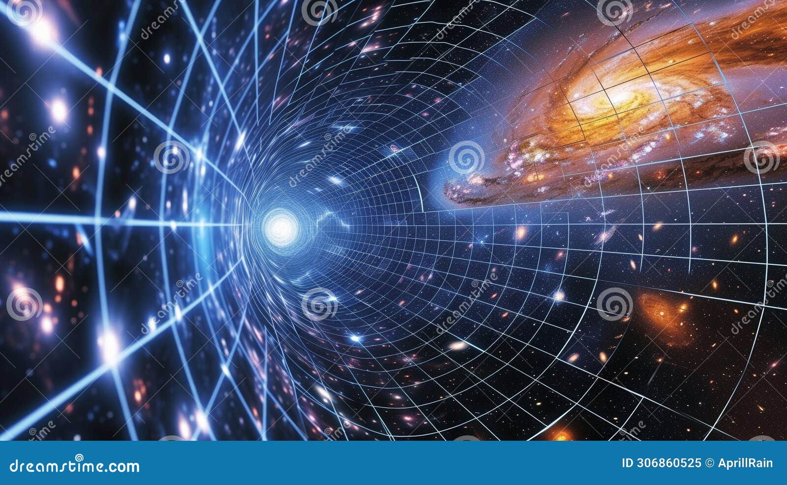 The Fourth Measure of the Spatial Dimension. a Wormhole in Space Stock ...