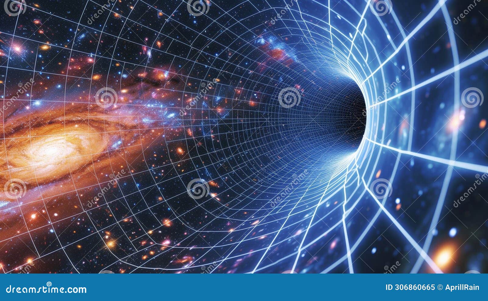 The Fourth Measure of the Spatial Dimension. a Wormhole in Space Stock ...