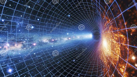 The Fourth Measure of the Spatial Dimension. a Wormhole in Space Stock ...