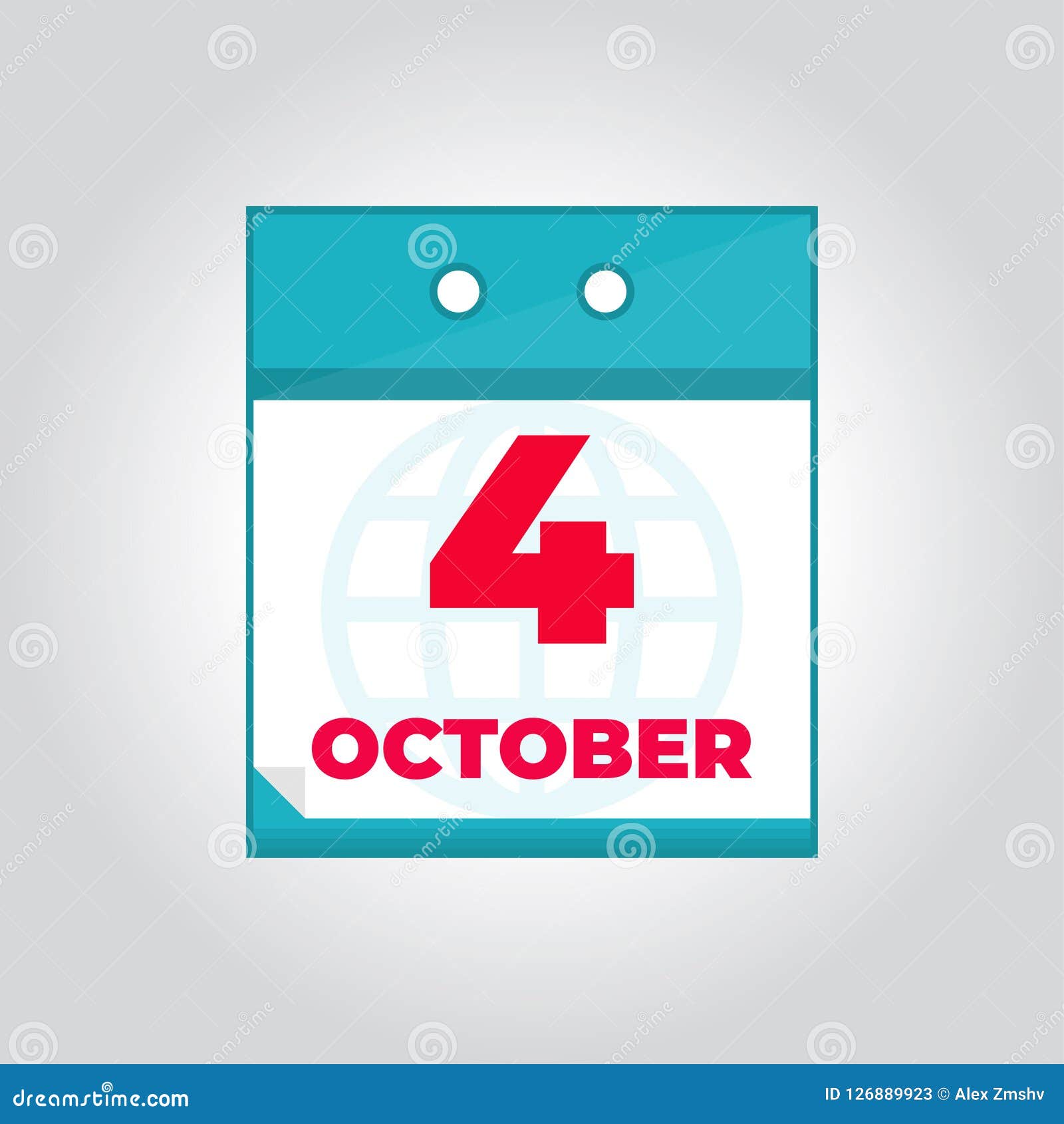 Fourth 4 October Flat Vector daily Calendar Icon Stock Vector ...