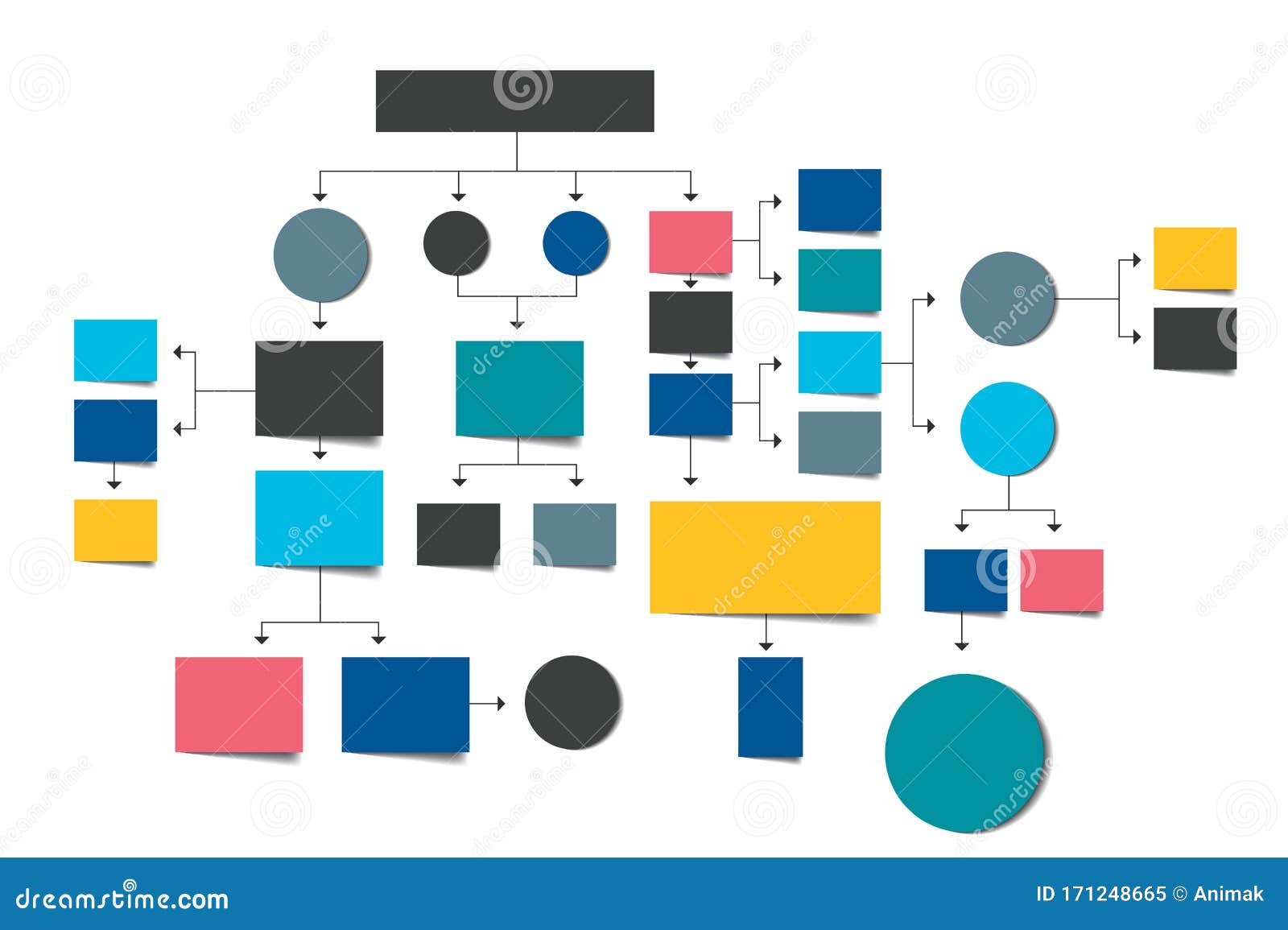 Fowchart, Chart, Scheme, Diagram, Template, Infographic. Cartoon Vector ...