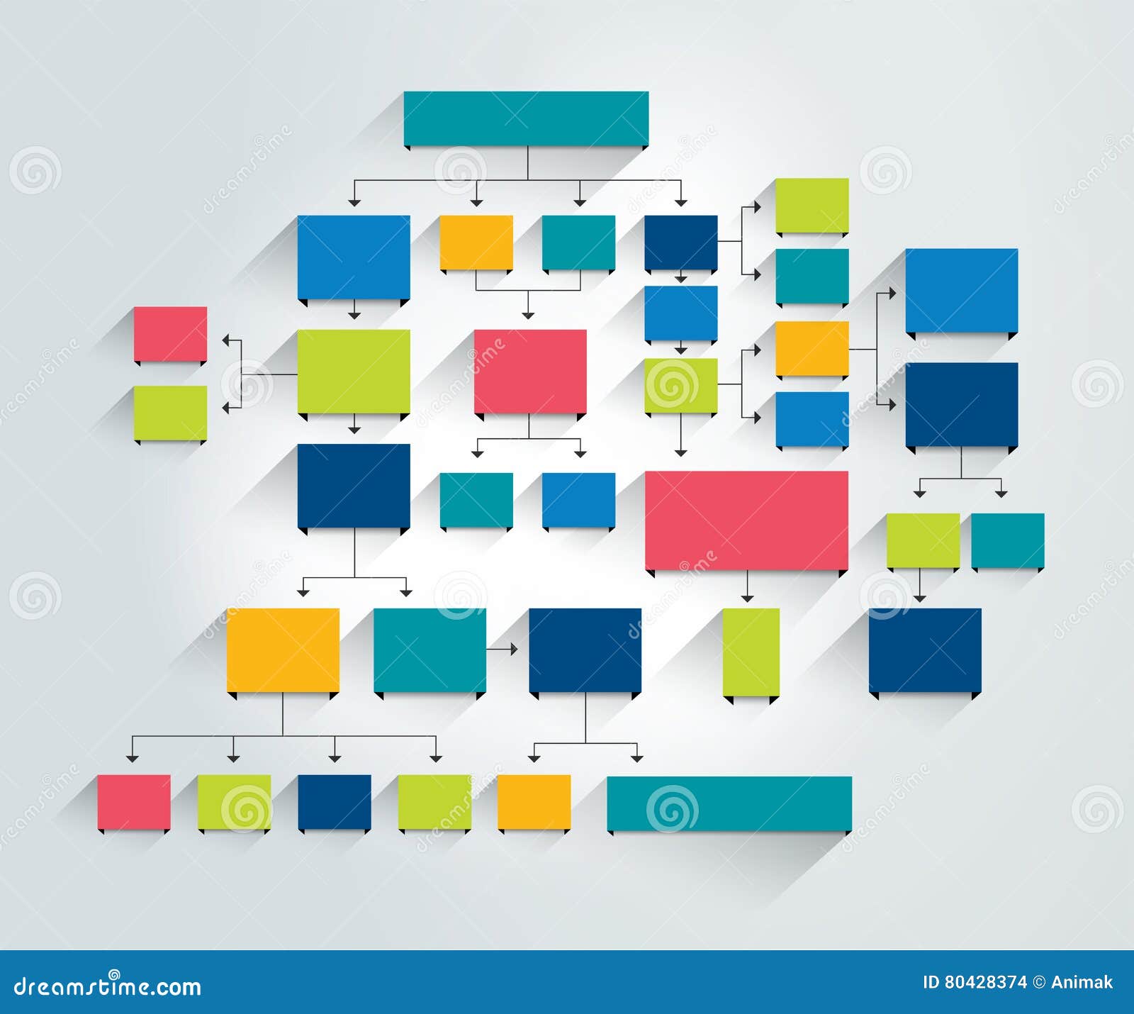 Fowchart, Chart, Scheme, Diagram, Template, Infographic. Cartoon Vector ...