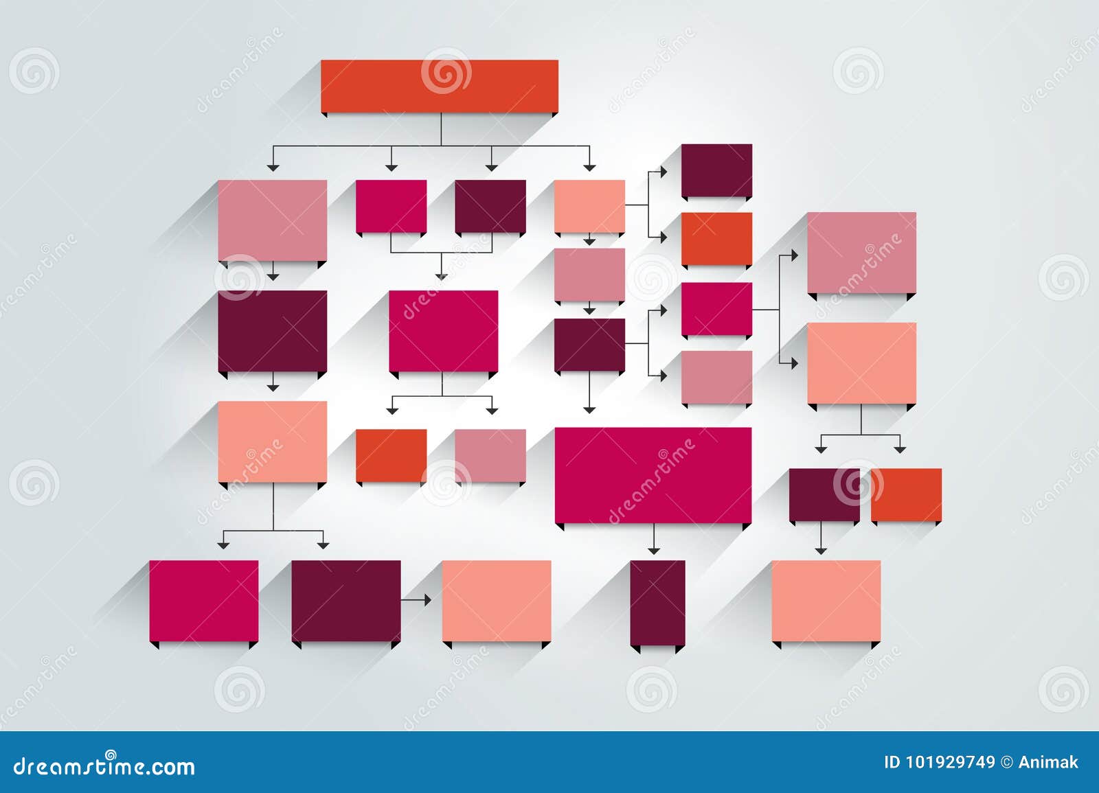 Fowchart, Chart, Scheme, Diagram, Template, Infographic. Cartoon Vector ...