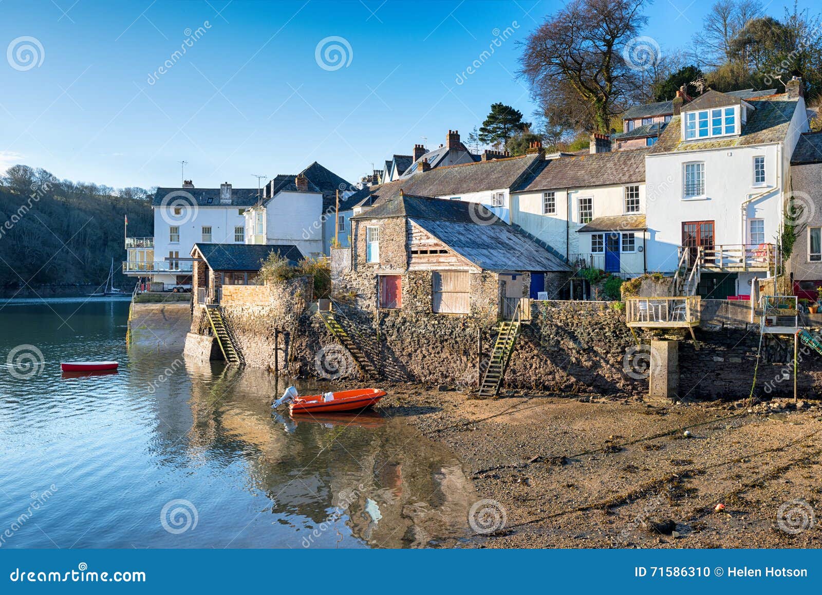 Fowey in Cornwall stock photo. Image of picturesque, kingdom - 71586310