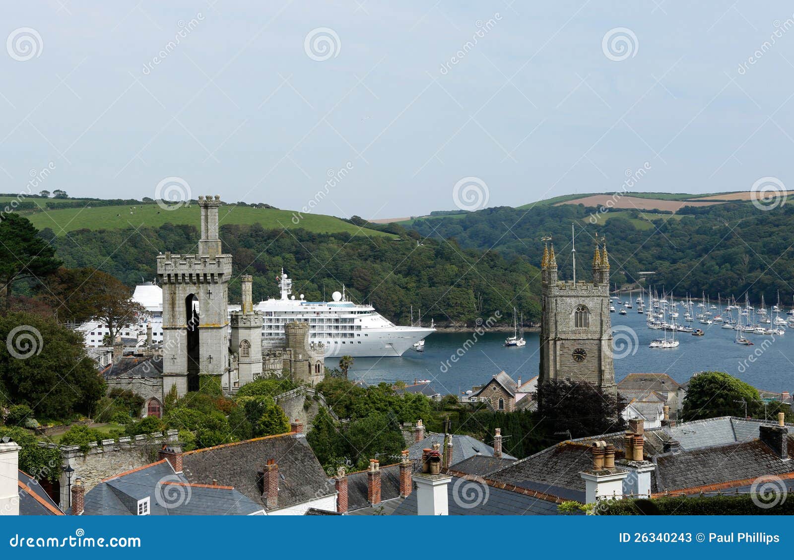 Fowey Estuary, Cornwall, UK Stock Image - Image of cornwall, castle ...