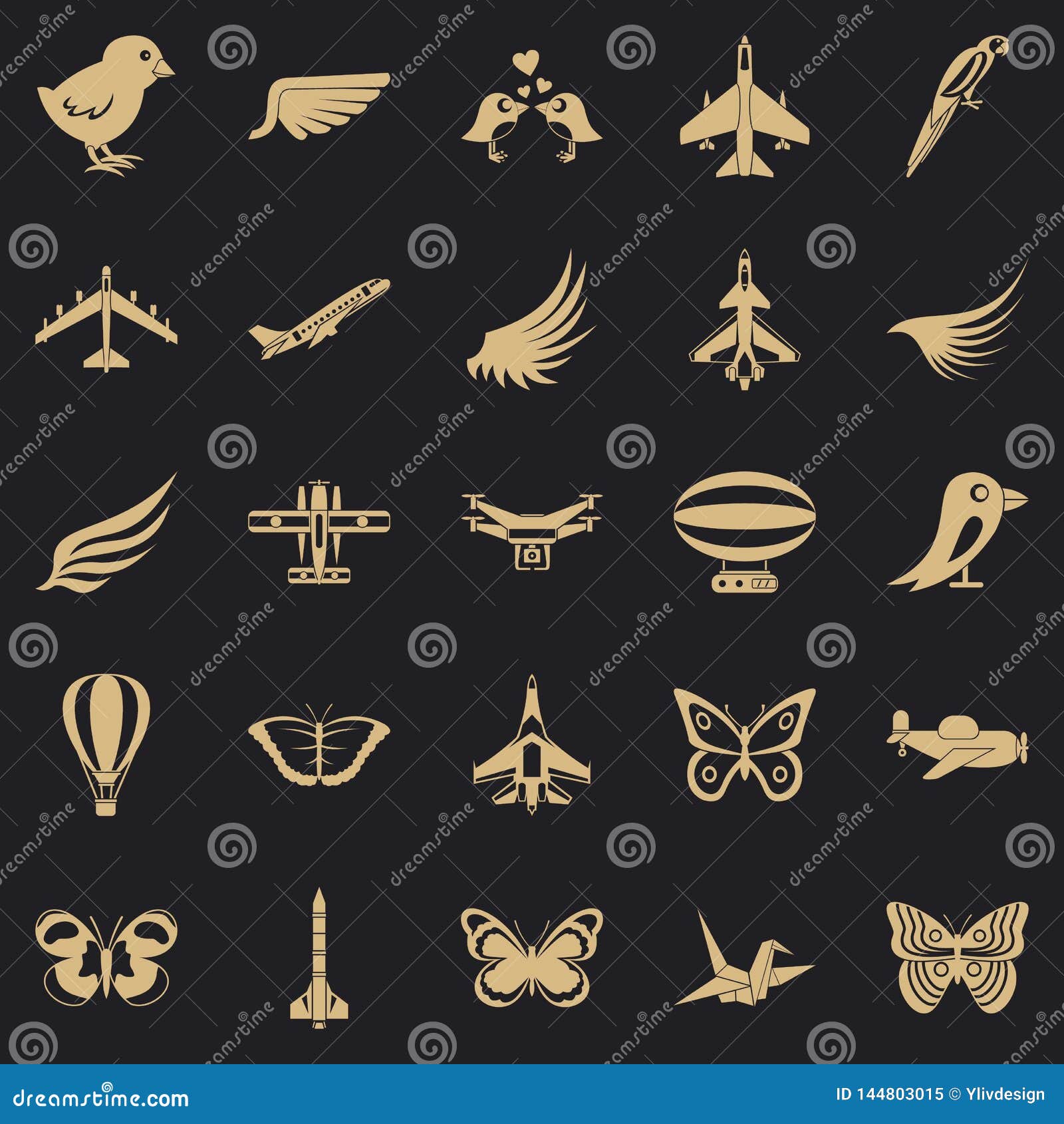 Fowl Icons Set, Simple Style Stock Vector - Illustration of filled ...