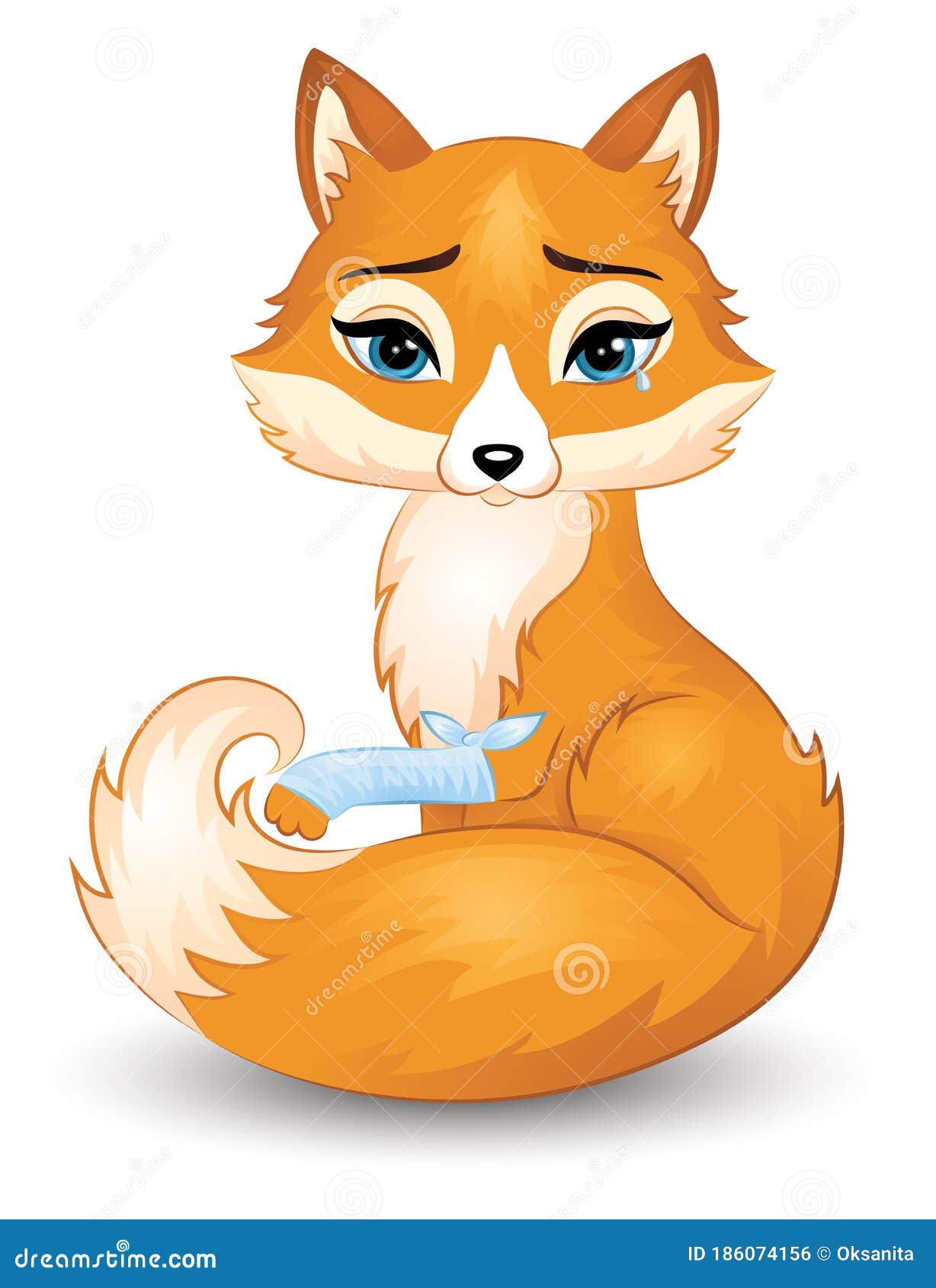 Poor Fox is Injured. it is Crying and Showing Injured Paw Stock Vector ...
