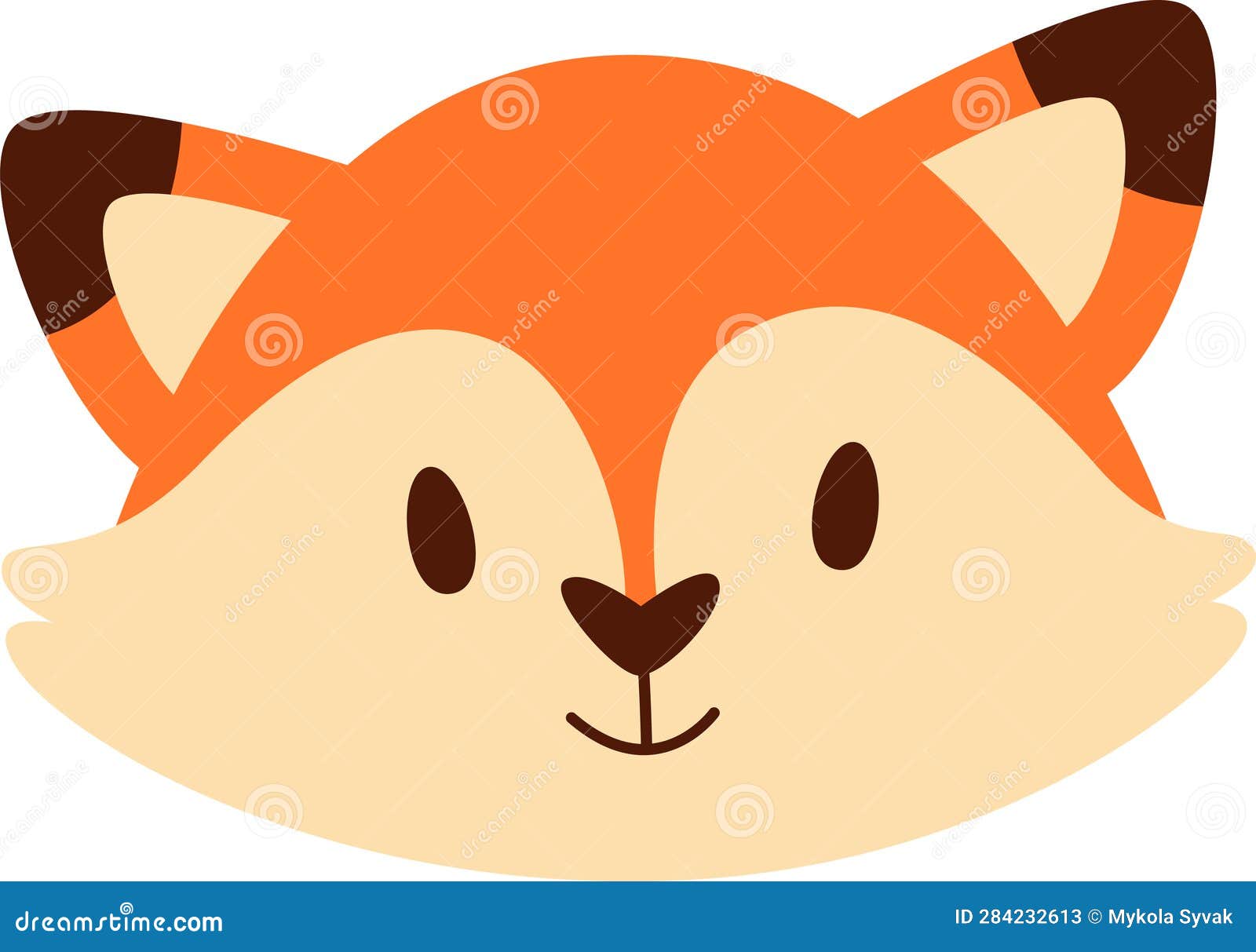 Fox Animal Face stock vector. Illustration of face, design - 284232613