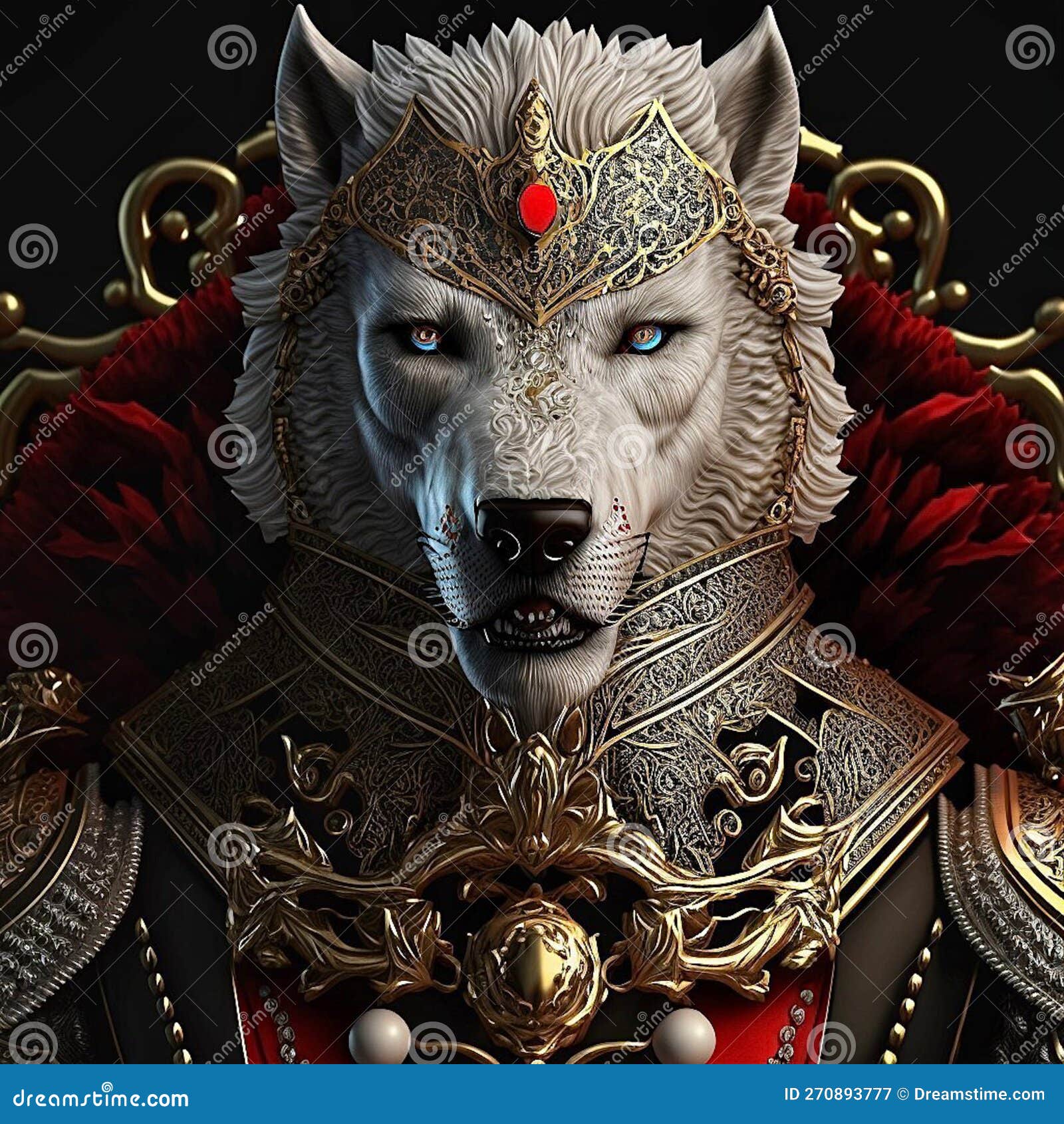 A fox with armor gold stock illustration. Illustration of monument ...