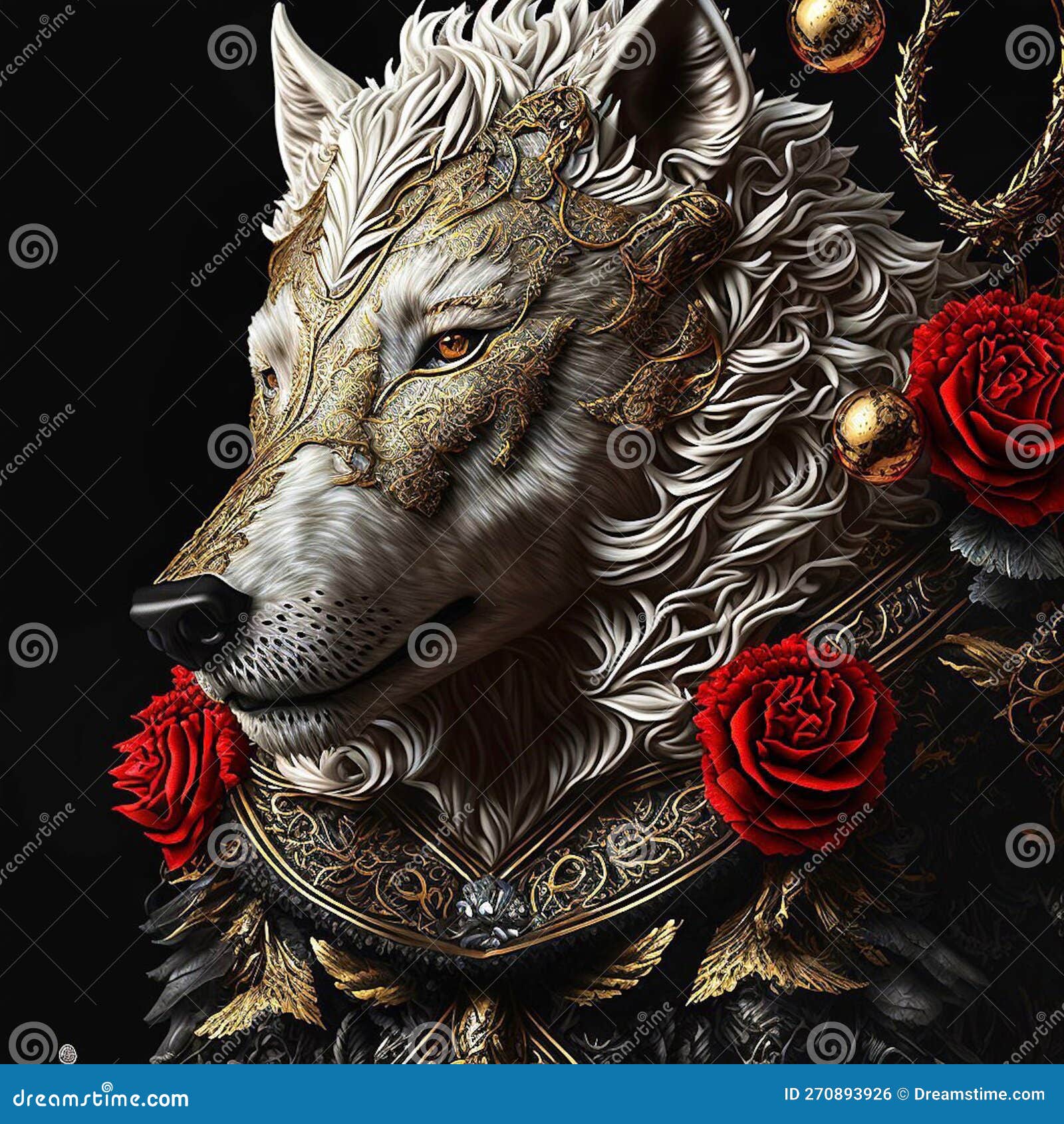 A fox with armor gold stock illustration. Illustration of comics ...