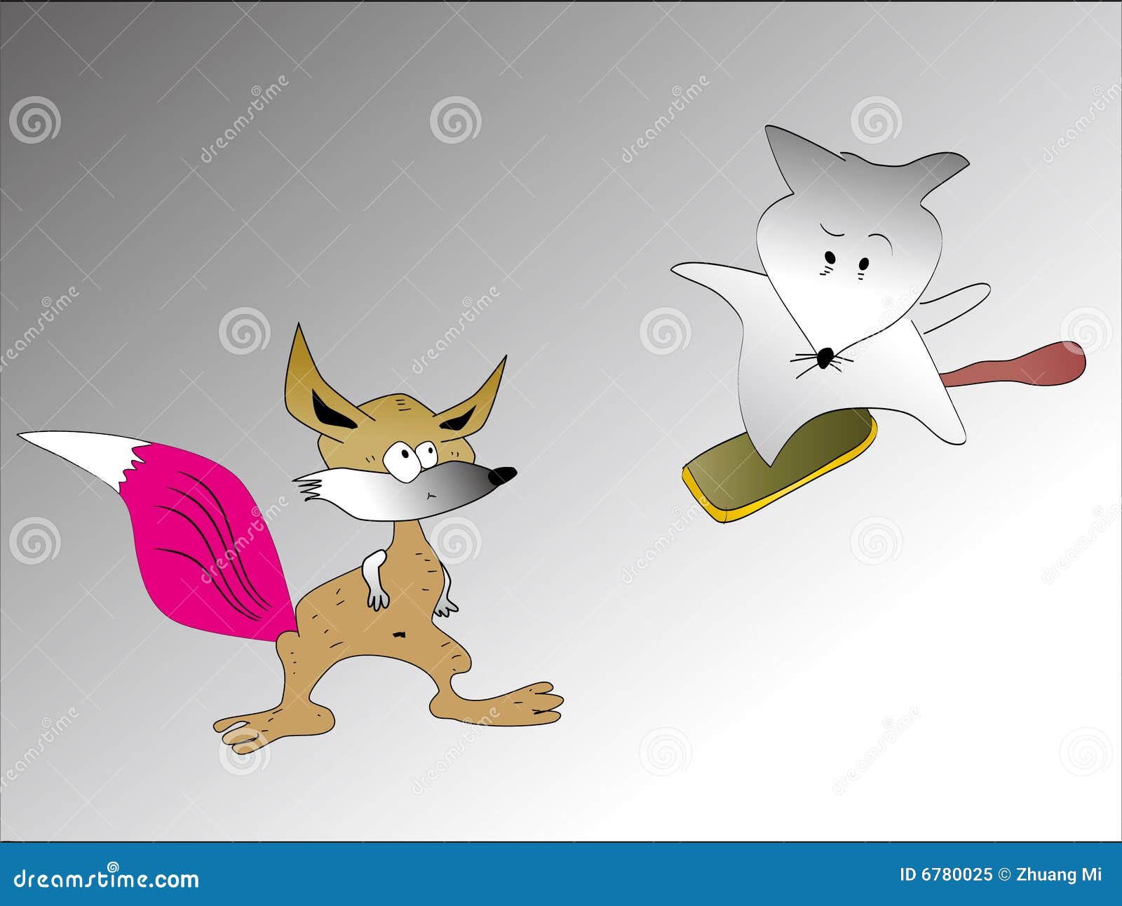 Fox on balance beam stock vector. Illustration of games - 6780025