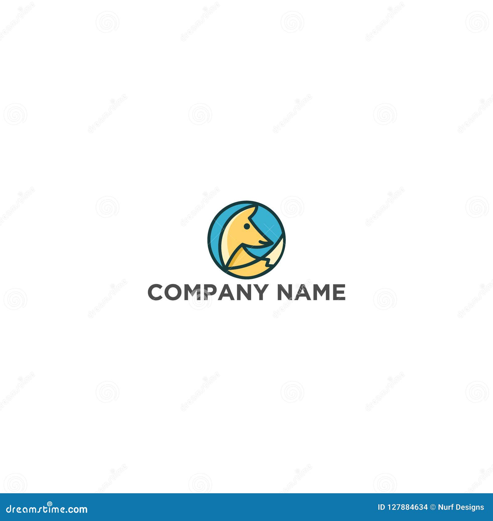 Blue Fox Logo Design Template Stock Vector - Illustration of blue ...