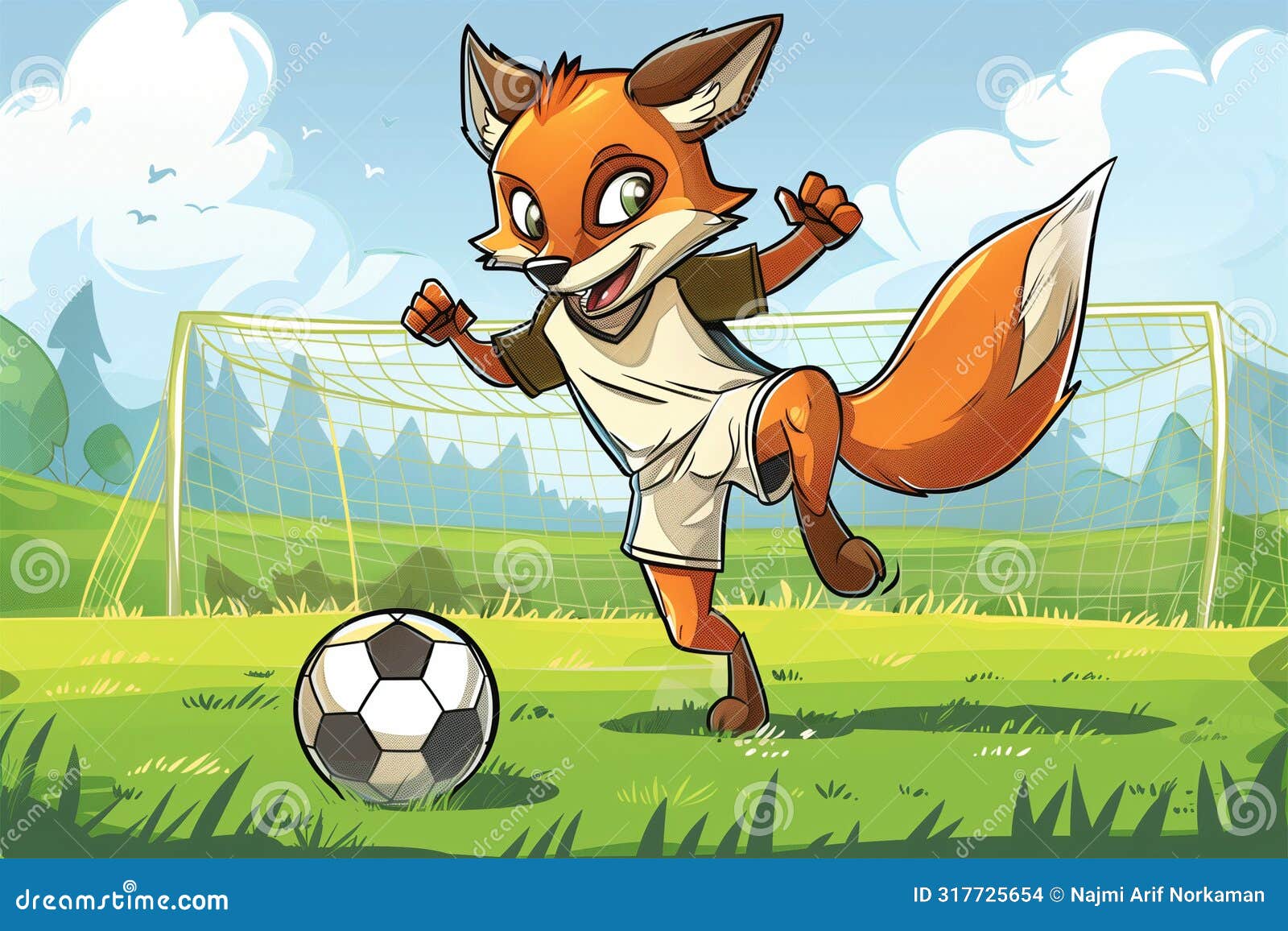 Fox in the box stock illustration. Illustration of goalpost - 317725654