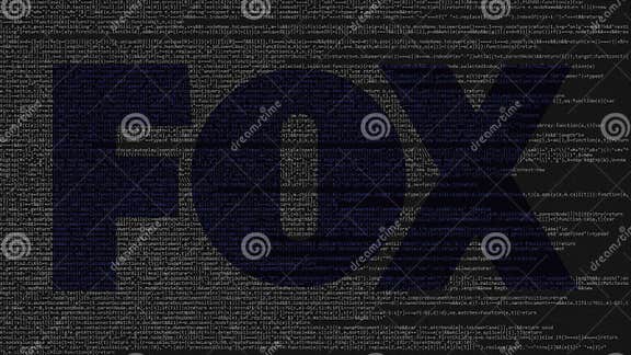 Fox Broadcasting Company Logo Made of Source Code on Computer Screen ...