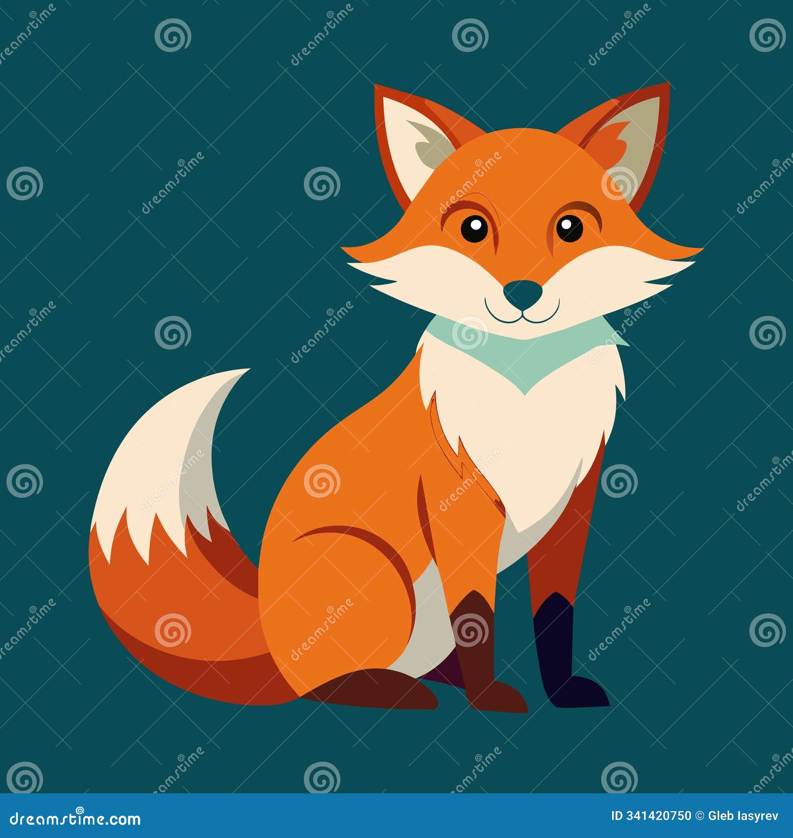 Fox Cartoon Vector Illustration Isolated Cute Clipart Stock Vector ...