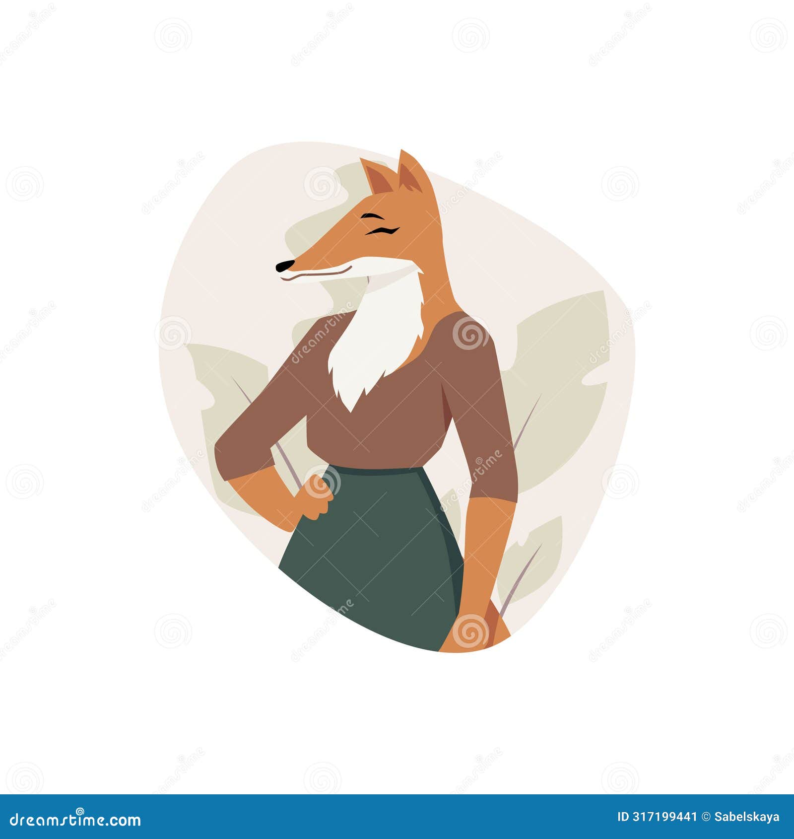 Fox Character in Clothes, Vector Flat Illustration. Stock Illustration ...