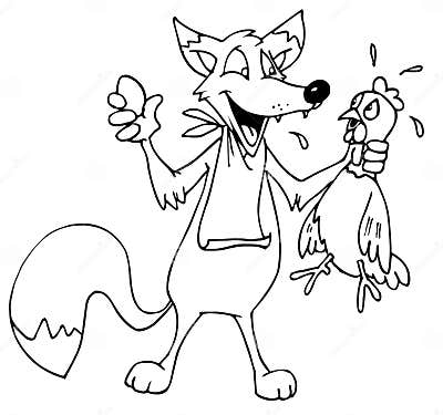 Fox and a chicken stock illustration. Illustration of danger - 2927530