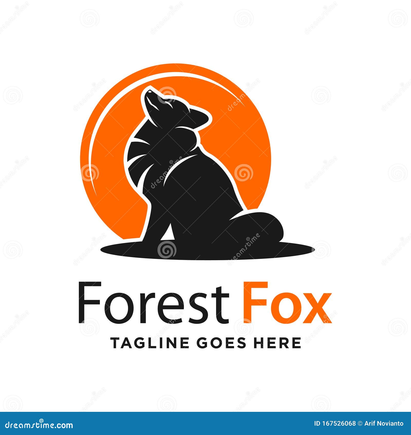 Fox and Circle Logo Design Template Stock Vector - Illustration of cute ...