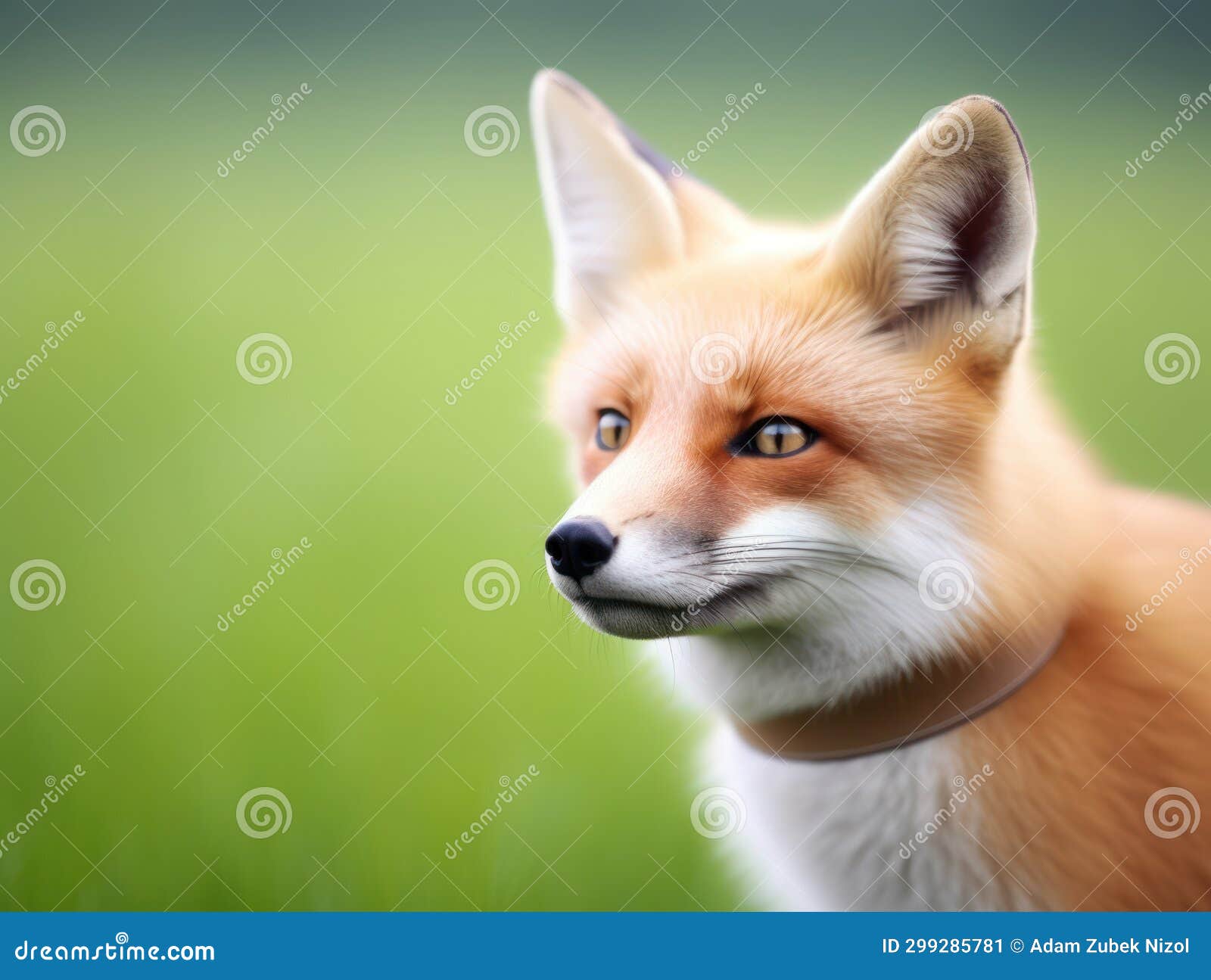 A fox with a collar stock illustration. Illustration of collar - 299285781