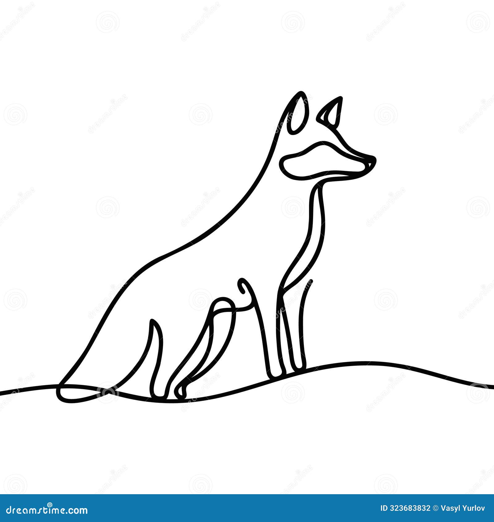 Fox Continuous One Line Drawing Vector Illustration Stock Illustration ...