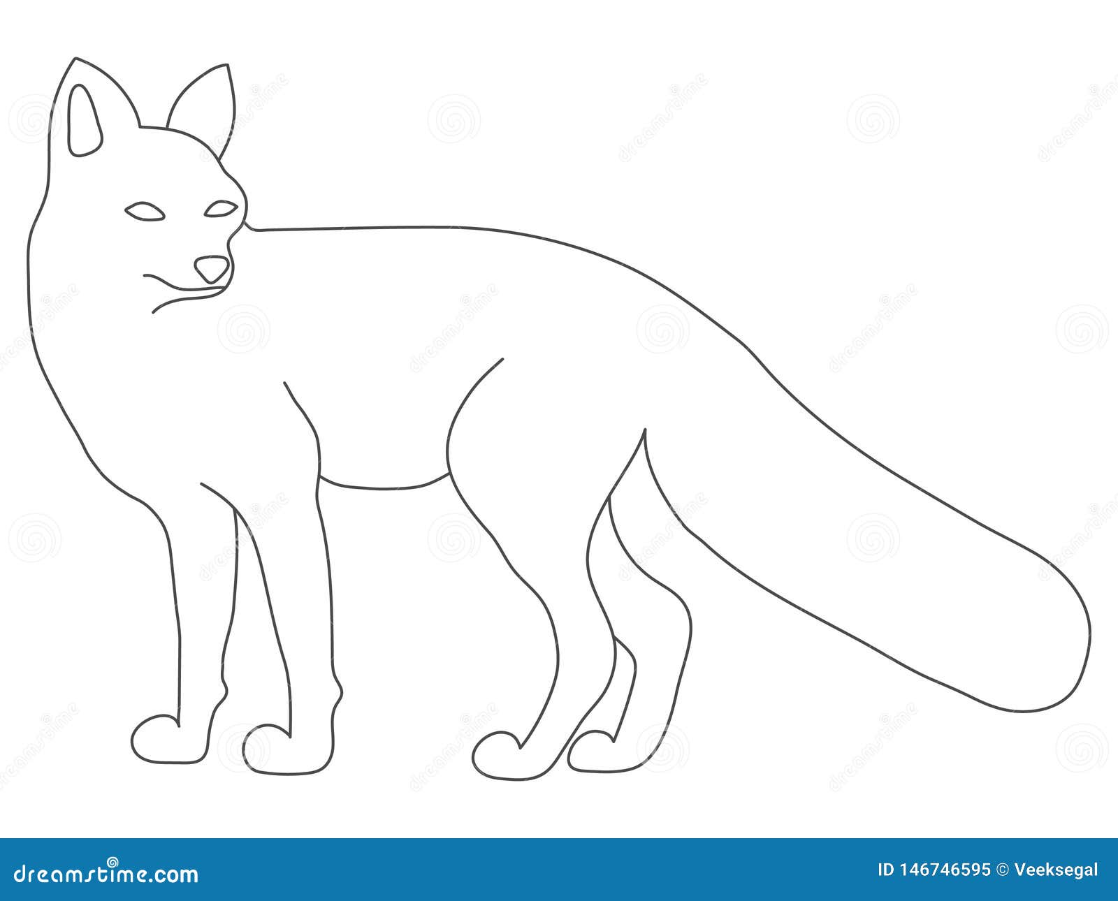 Fox Contour - Fox Woods Forest. Eps 8 Stock Vector - Illustration of ...