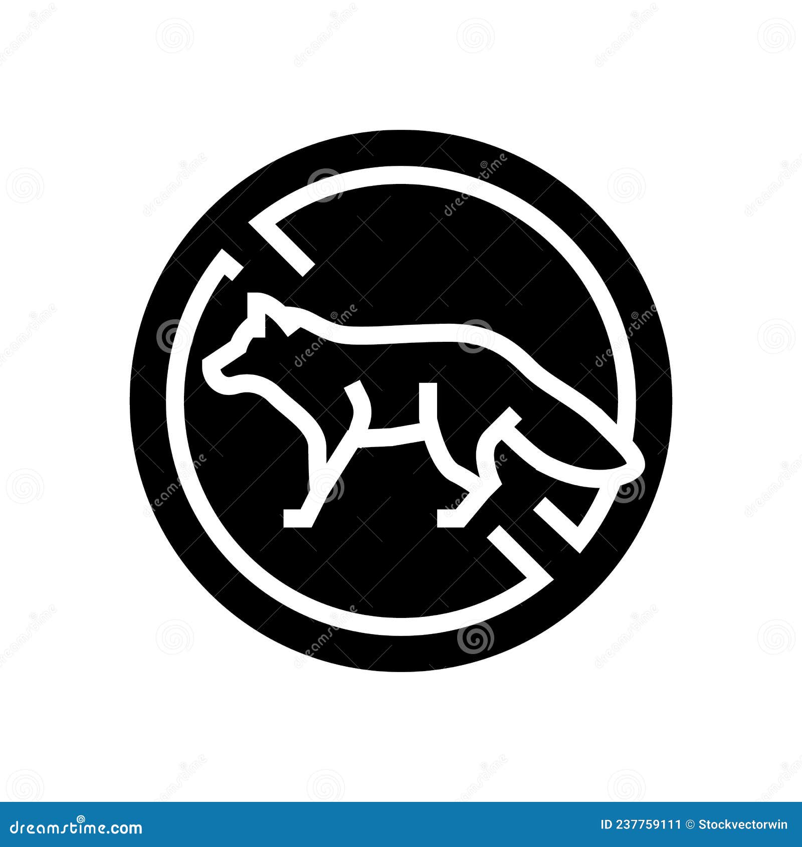 Fox Control Glyph Icon Vector Illustration Stock Vector - Illustration ...