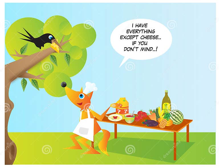 Fox and crow stock illustration. Illustration of cheat - 48827521
