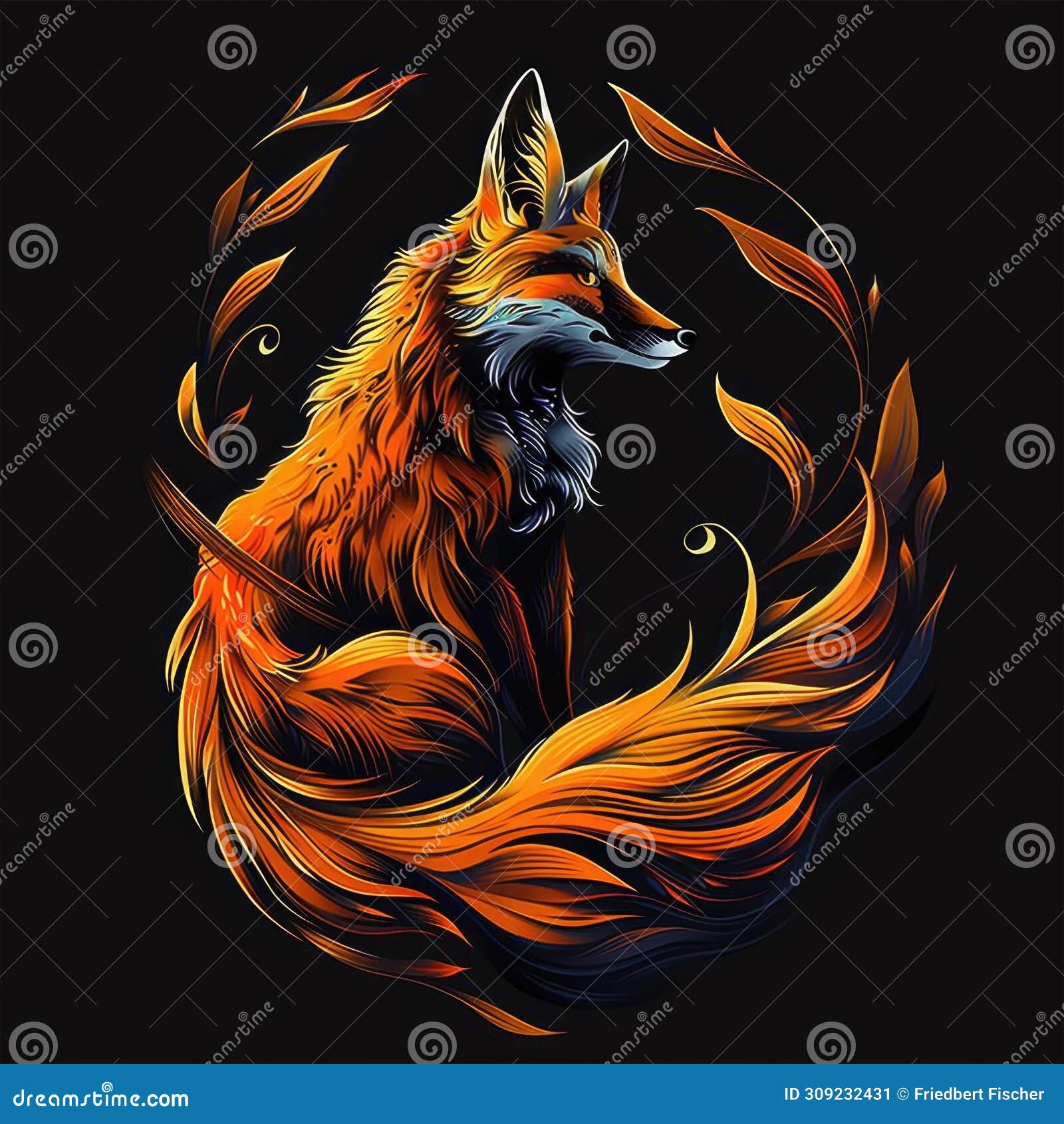 A Fox with a Crown on Its Head Stock Illustration - Illustration of ...