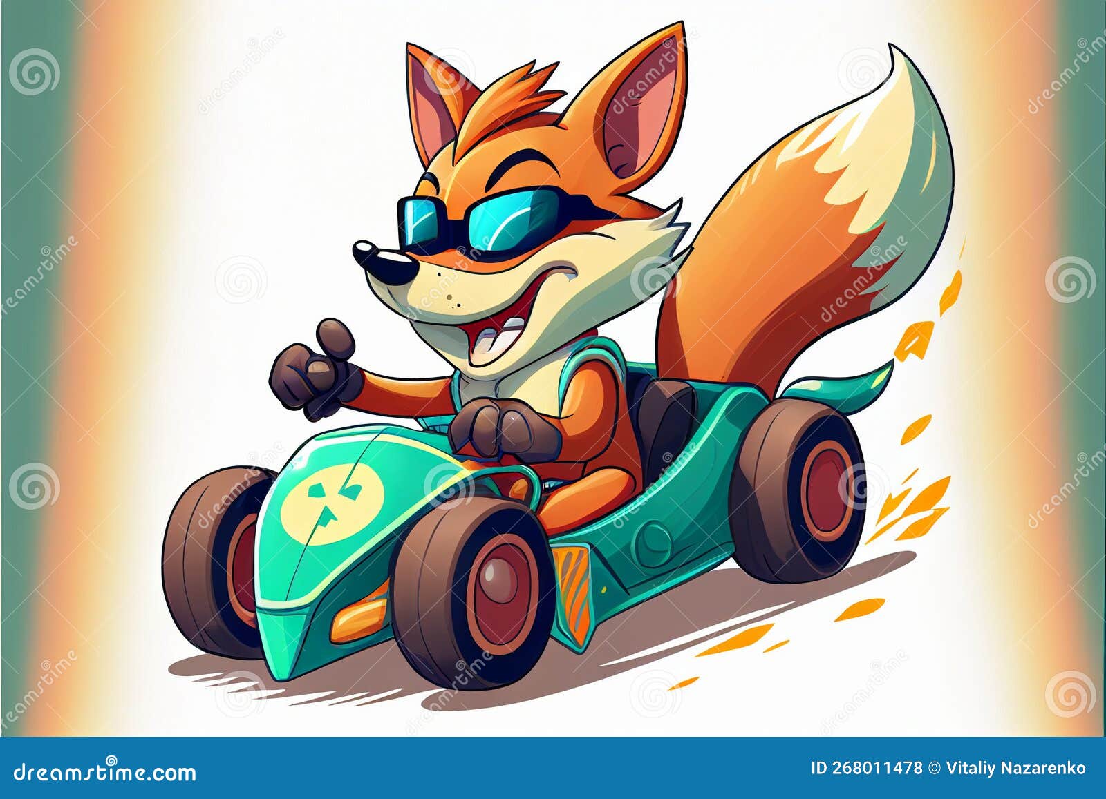 Fox Cub Driving a Racing Car. AI Generated Stock Photo - Image of child ...