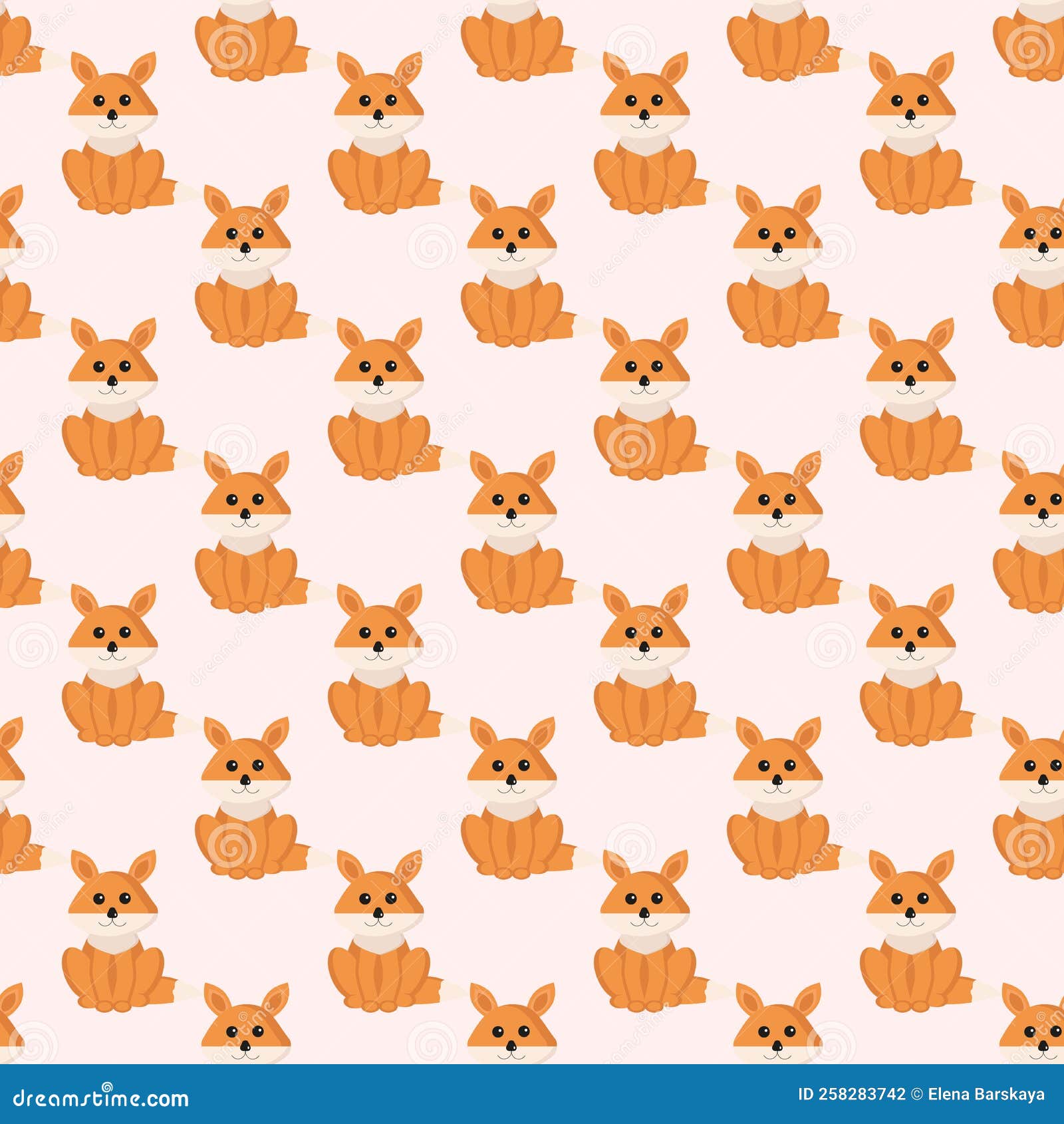 Fox Cub Pattern on Pink Background for Web Design Stock Vector ...