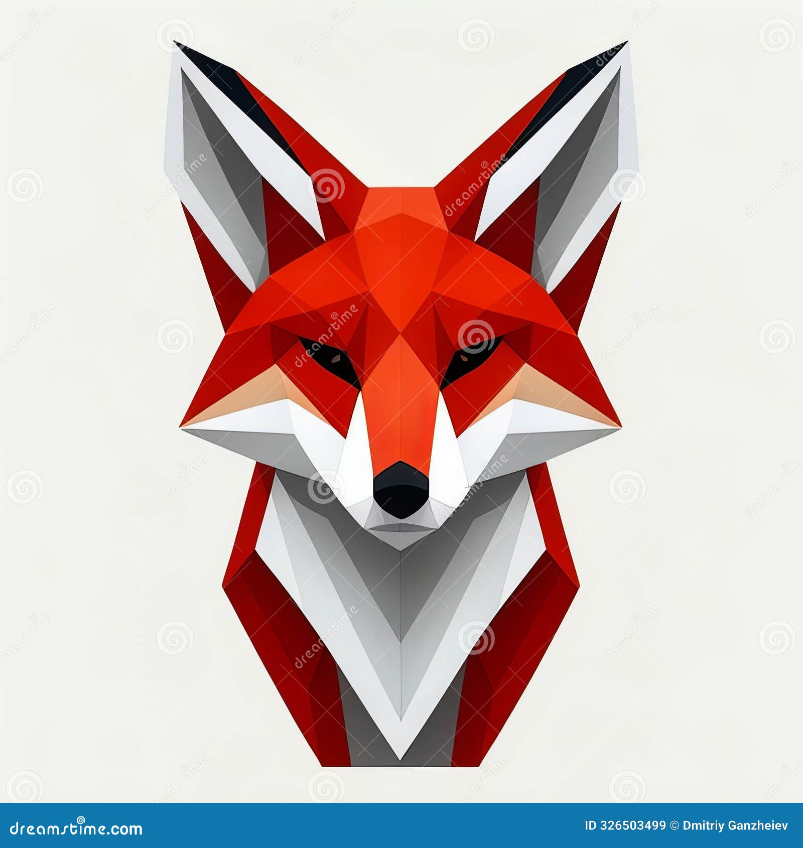 Fox in Cubism stock illustration. Illustration of modern - 326503499