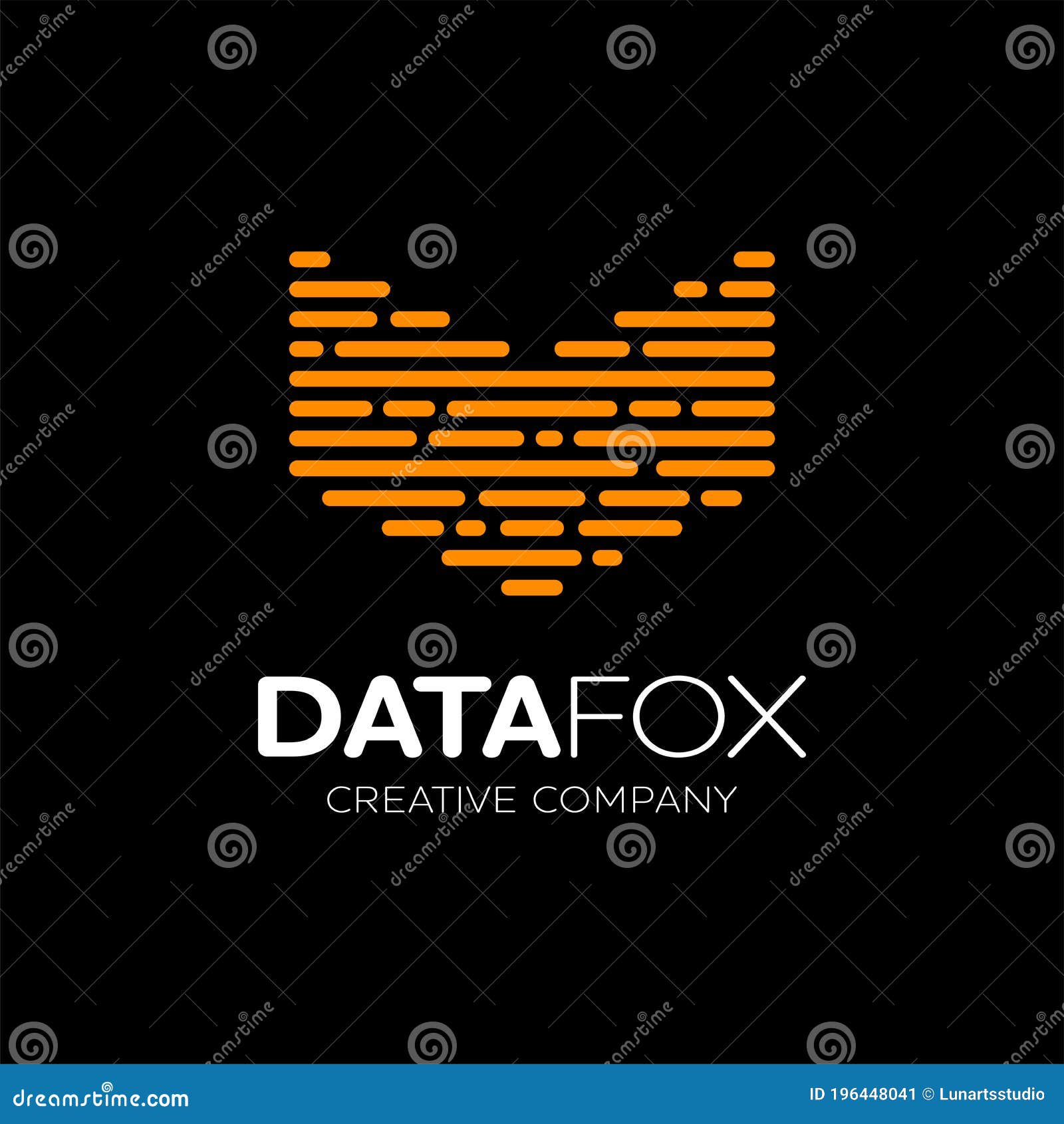 Fox Data Logo Illustration. Head Fox with Share Icon in Line Style ...