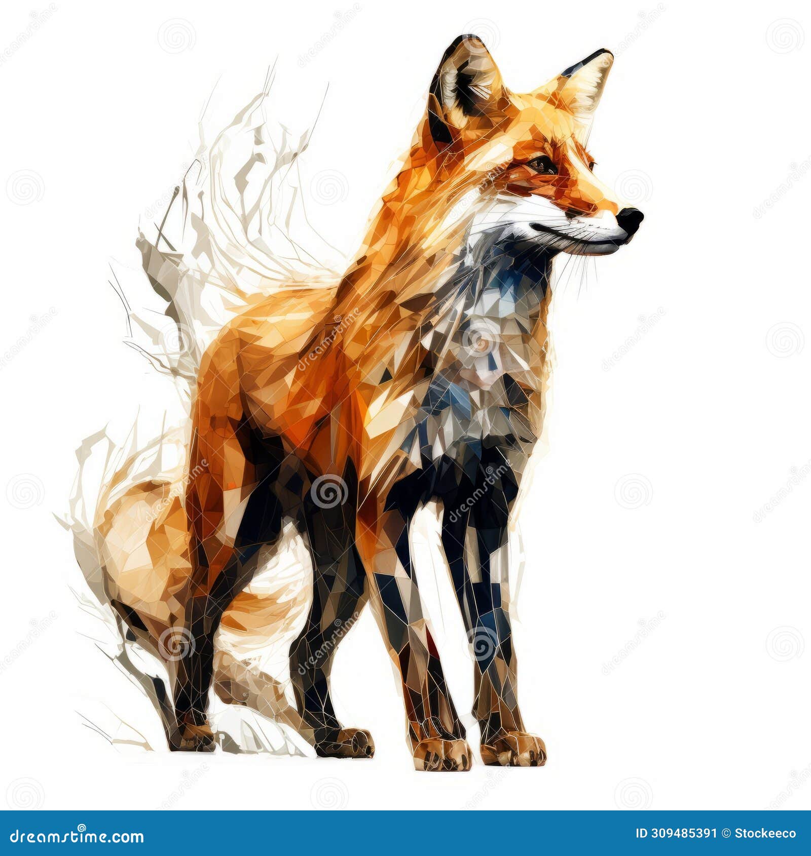 Algorithmic Art Of A Fox On White Background Royalty-Free Stock Photo ... Algorithmic Art Of A Fox On White Background Royalty-Free Stock Photo ...