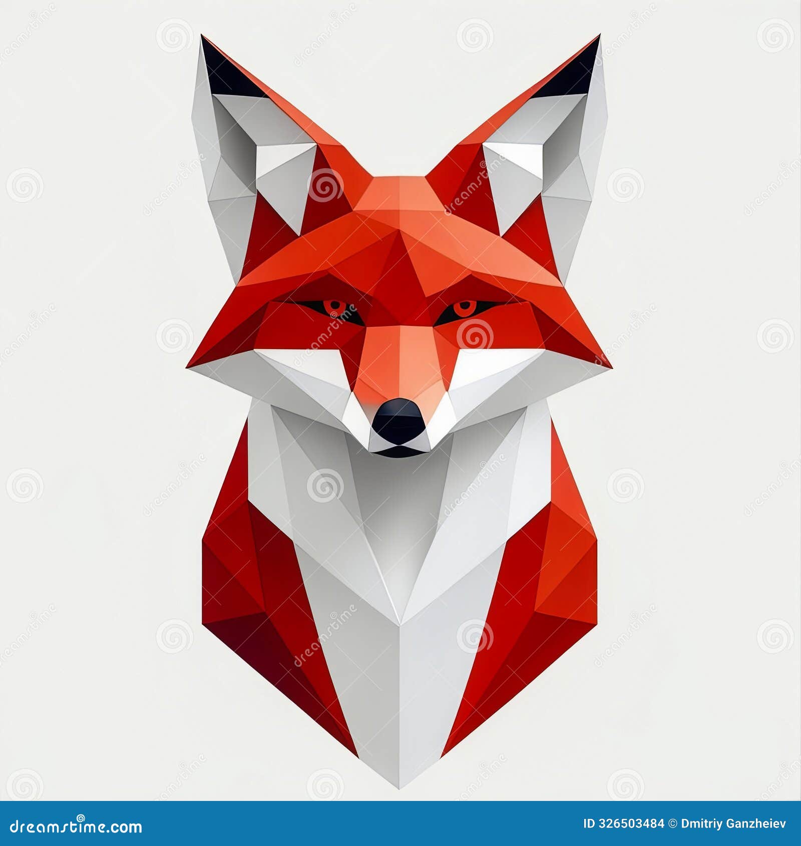 Vector Fox stock illustration. Illustration of cubism - 326503484