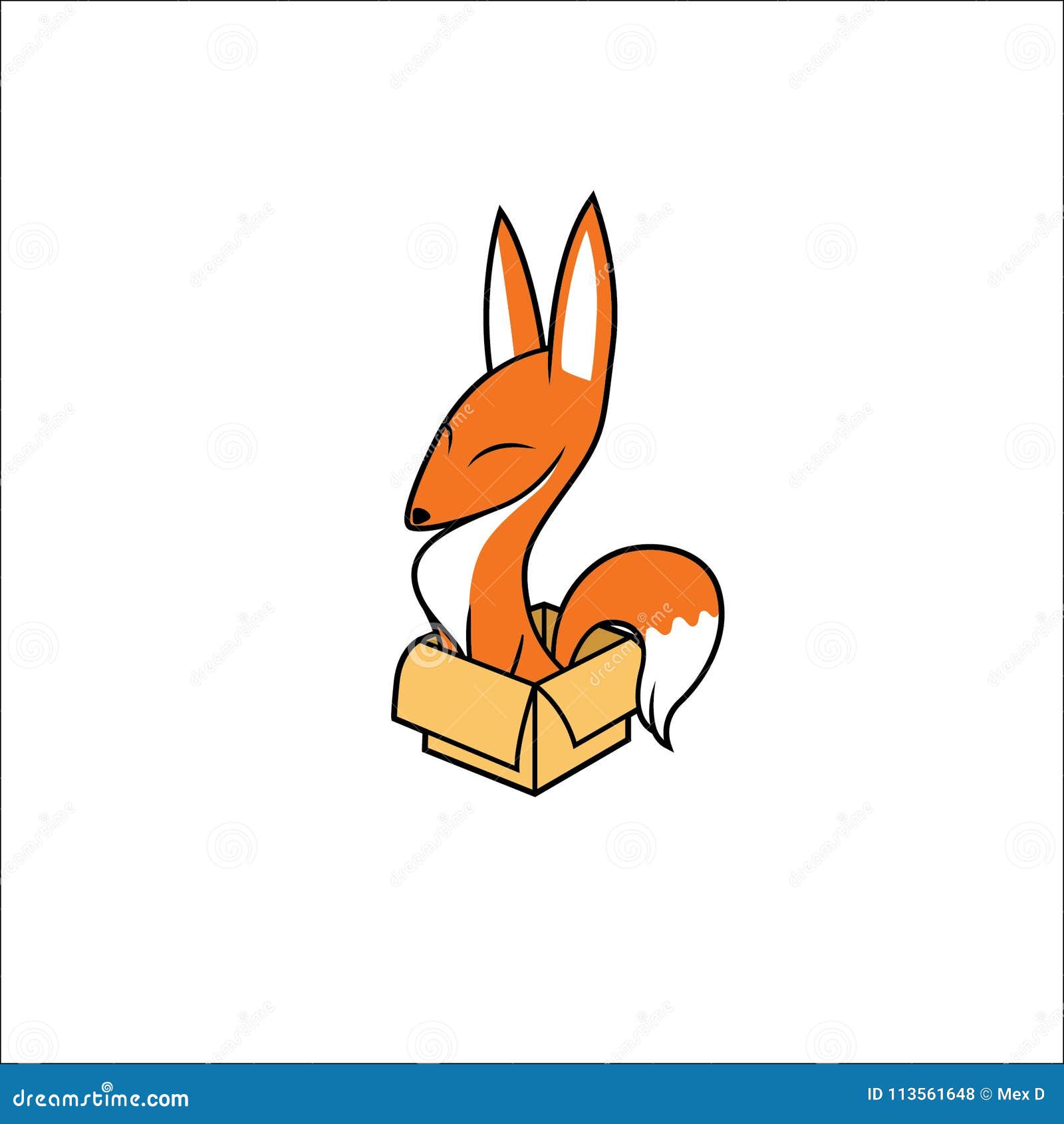 Fox inside the box stock illustration. Illustration of silhouette ...