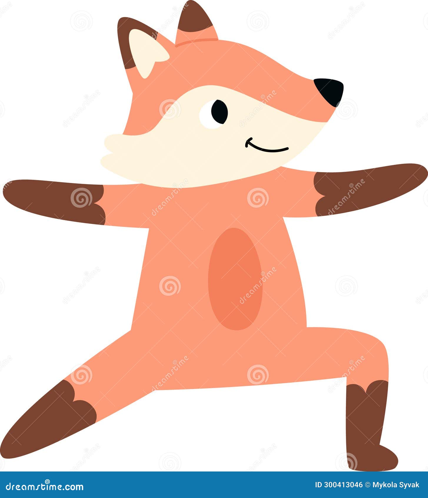 Fox Doing Exercises stock vector. Illustration of vector - 300413046