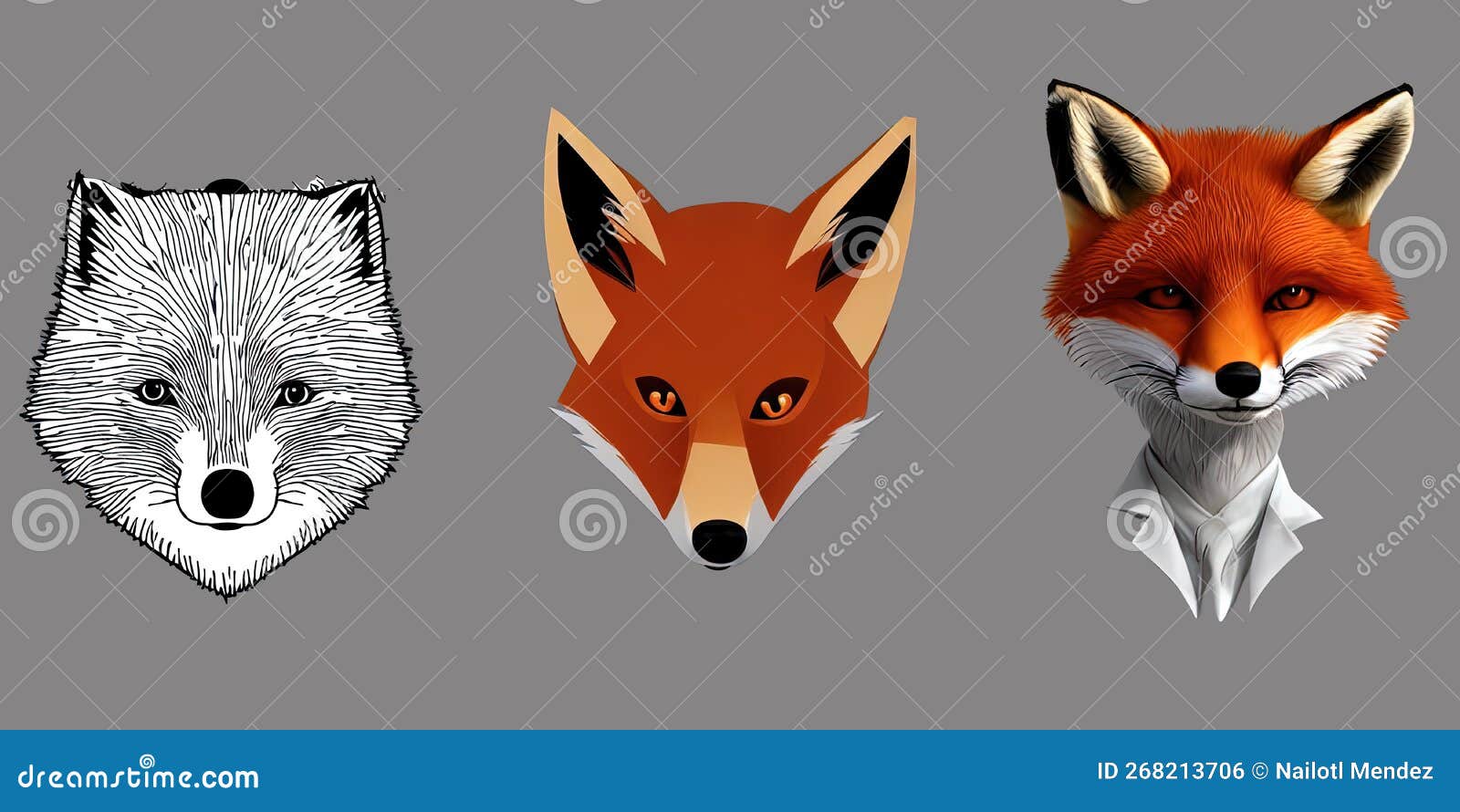 Fox Drawing in 2d and 3d Illustration.Generative AI Stock Illustration ...
