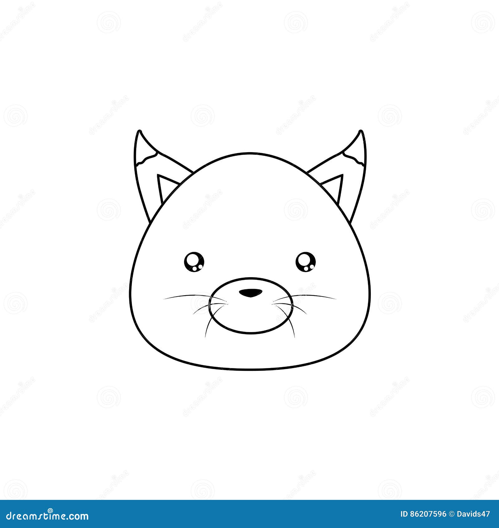 Fox Drawing Face stock vector. Illustration of isolated - 86207596