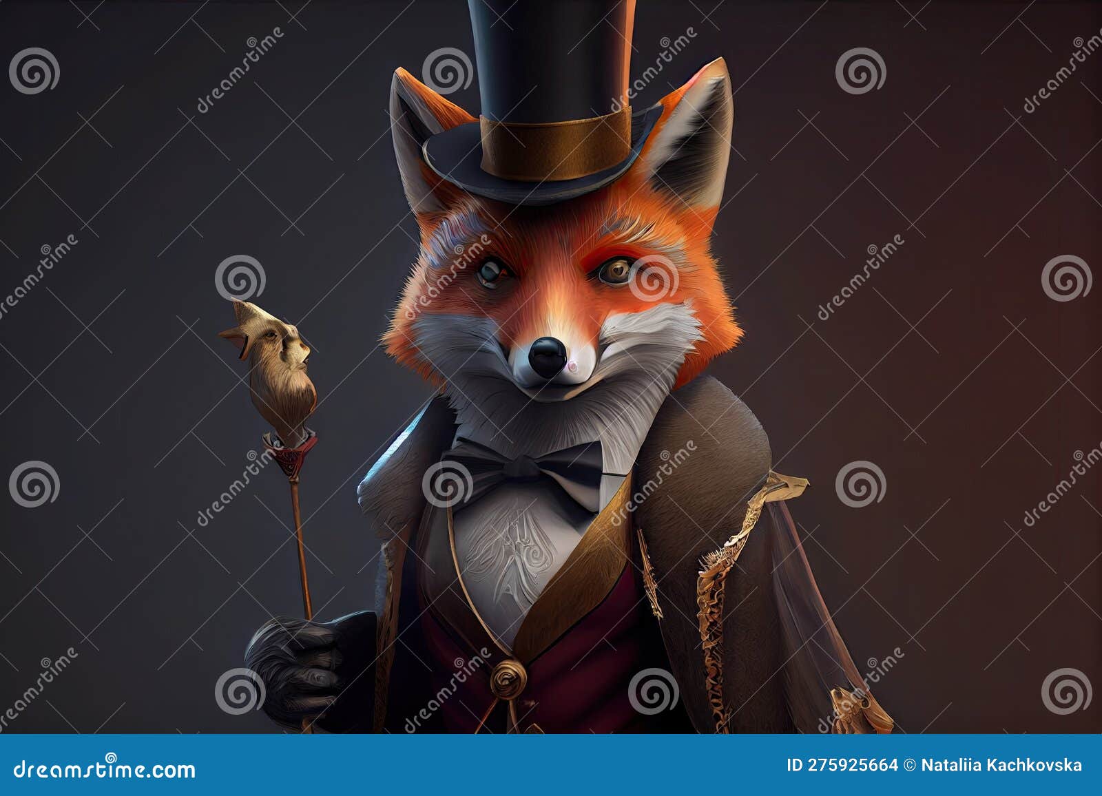 Fox Dressed in a Magician S Tuxedo Stock Illustration - Illustration of ...