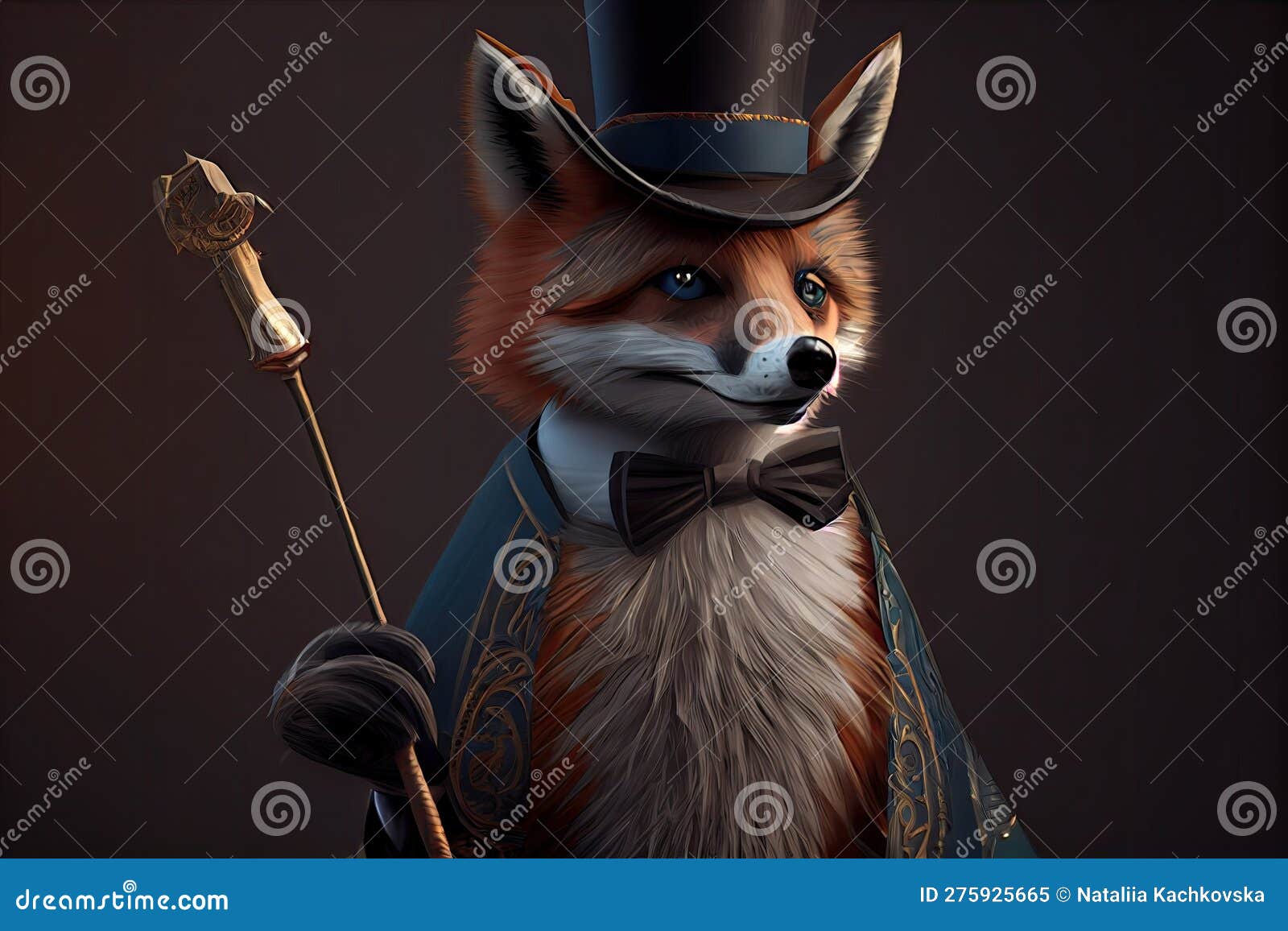 Fox Dressed in a Magician S Tuxedo Stock Illustration - Illustration of ...