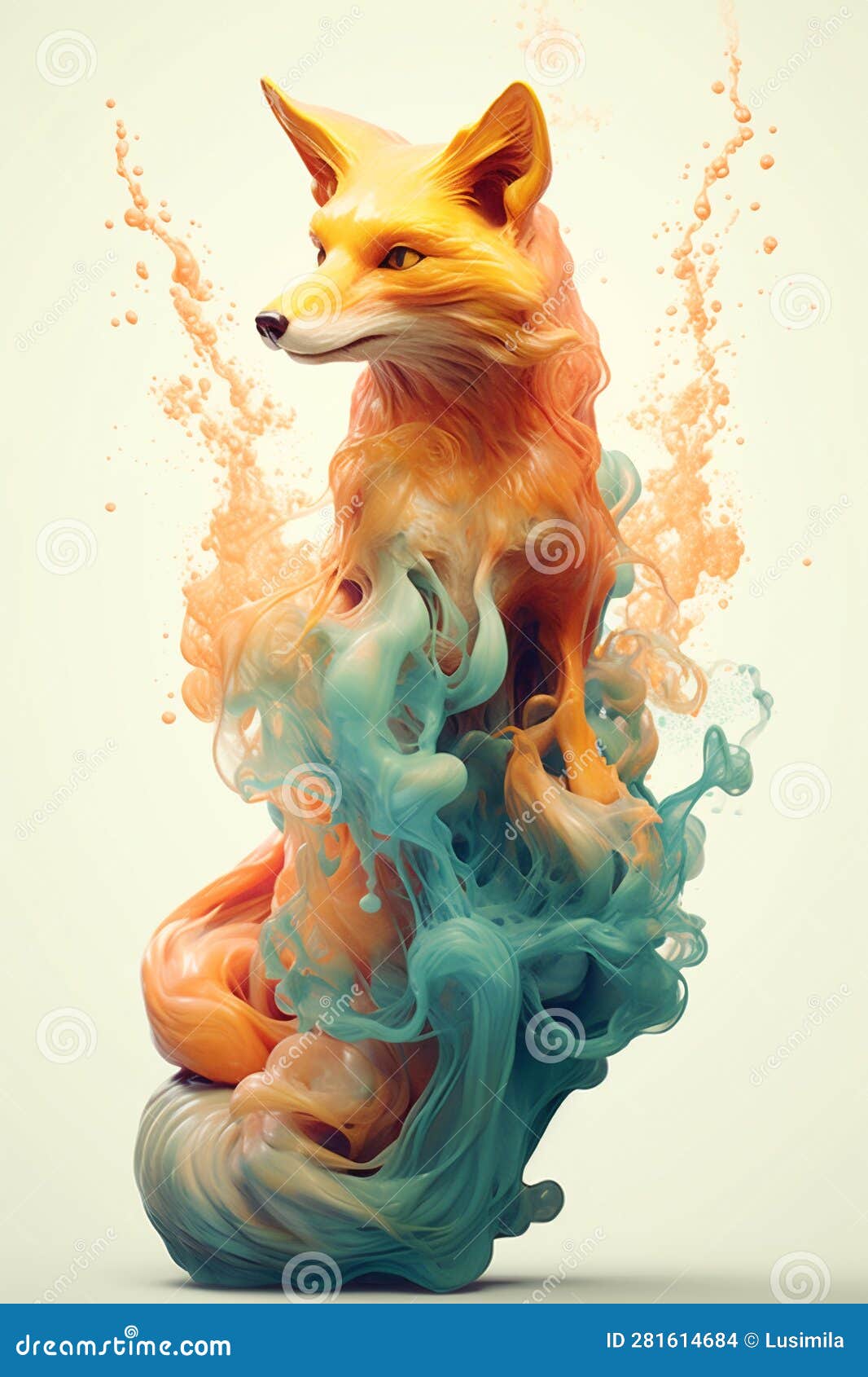Fox in Dynamic Movements. Generative Ai Stock Illustration ...