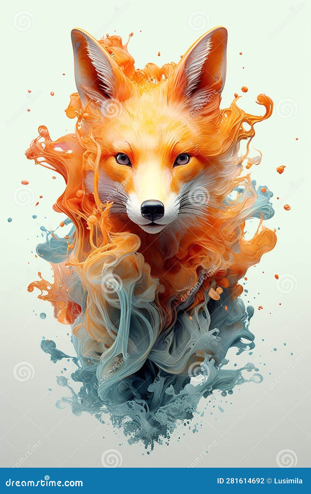 Fox in Dynamic Movements. Generative Ai Stock Illustration ...