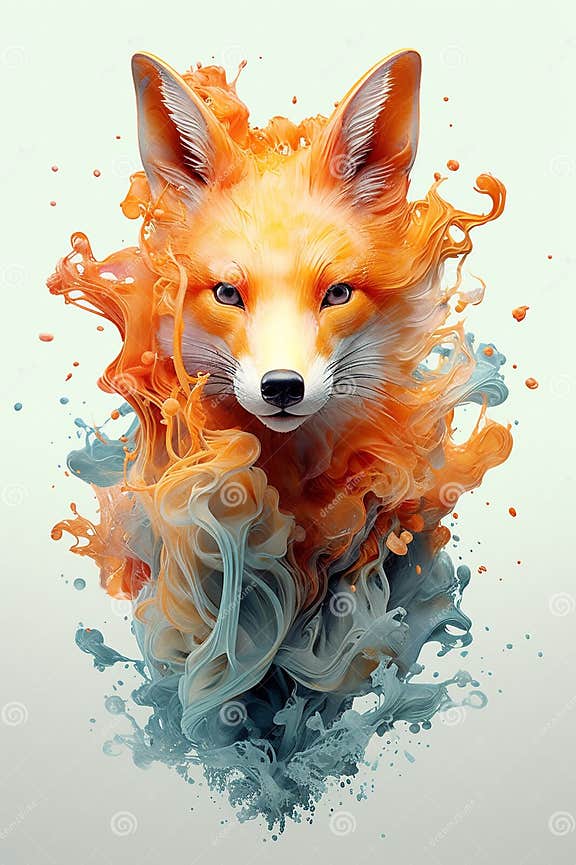 Fox in Dynamic Movements. Generative Ai Stock Illustration ...