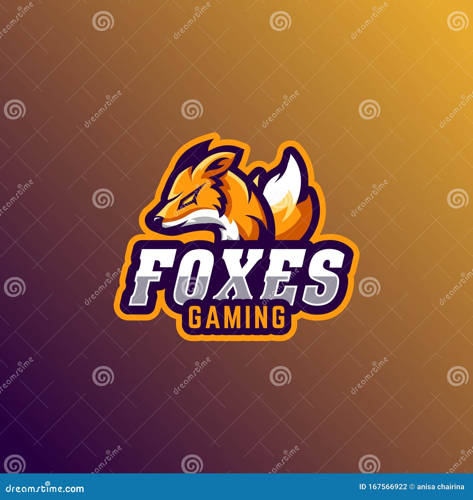 Fox E Sports Logo Vector Design Template for Team Stock Illustration ...