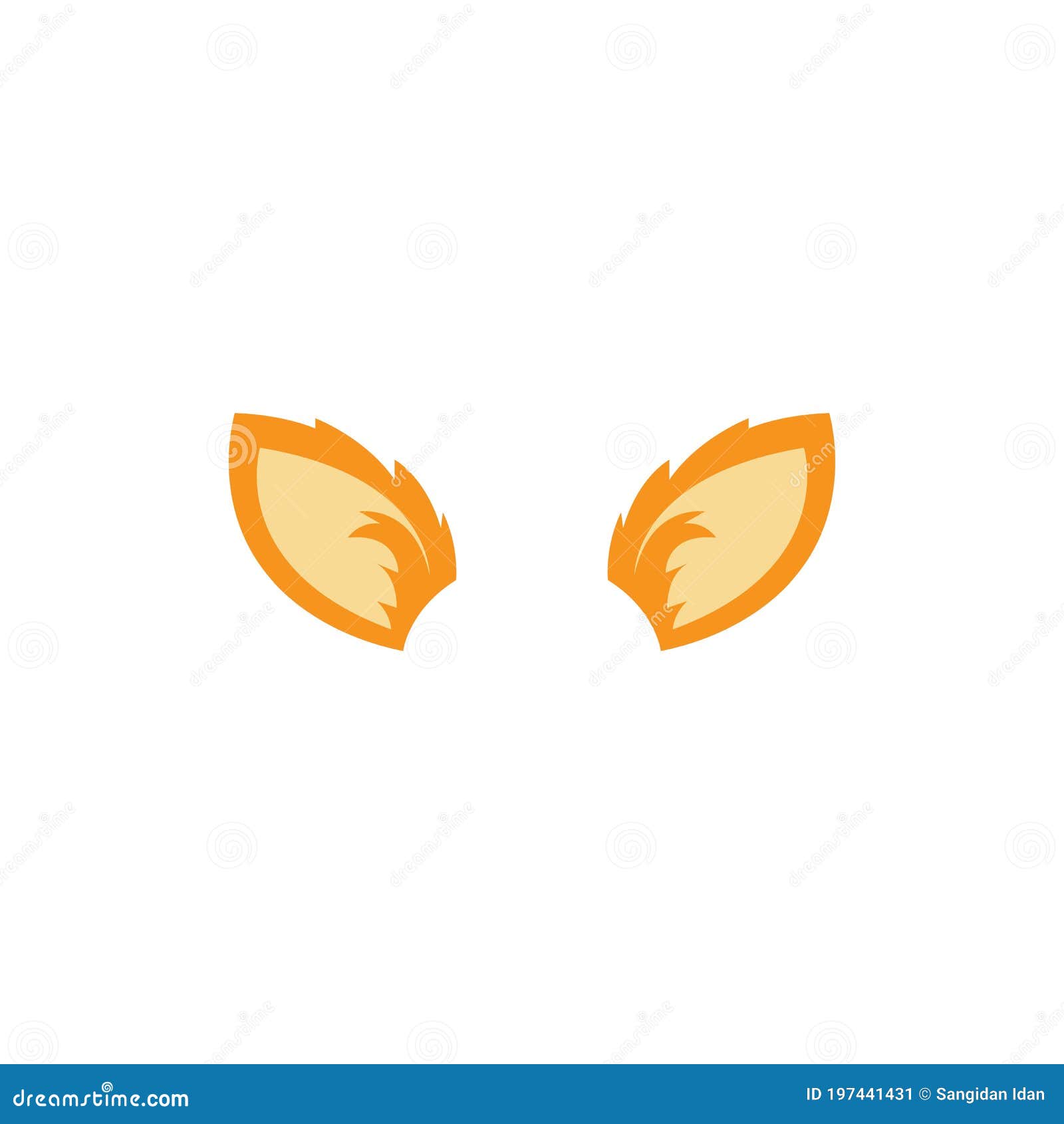 Fox Ear Icon Vector Illustration Template Stock Vector - Illustration ...