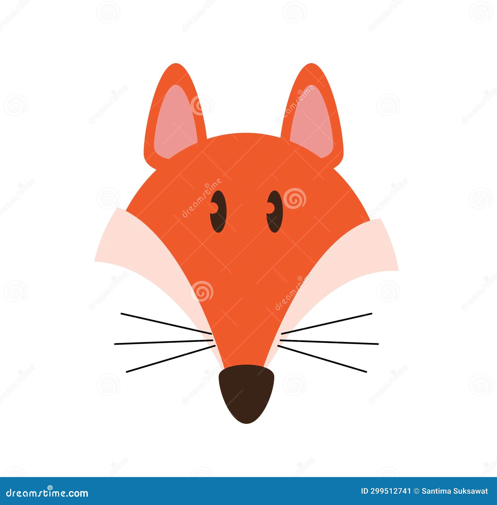 Fox Face Cartoon Character Vector Illustration Stock Illustration ...