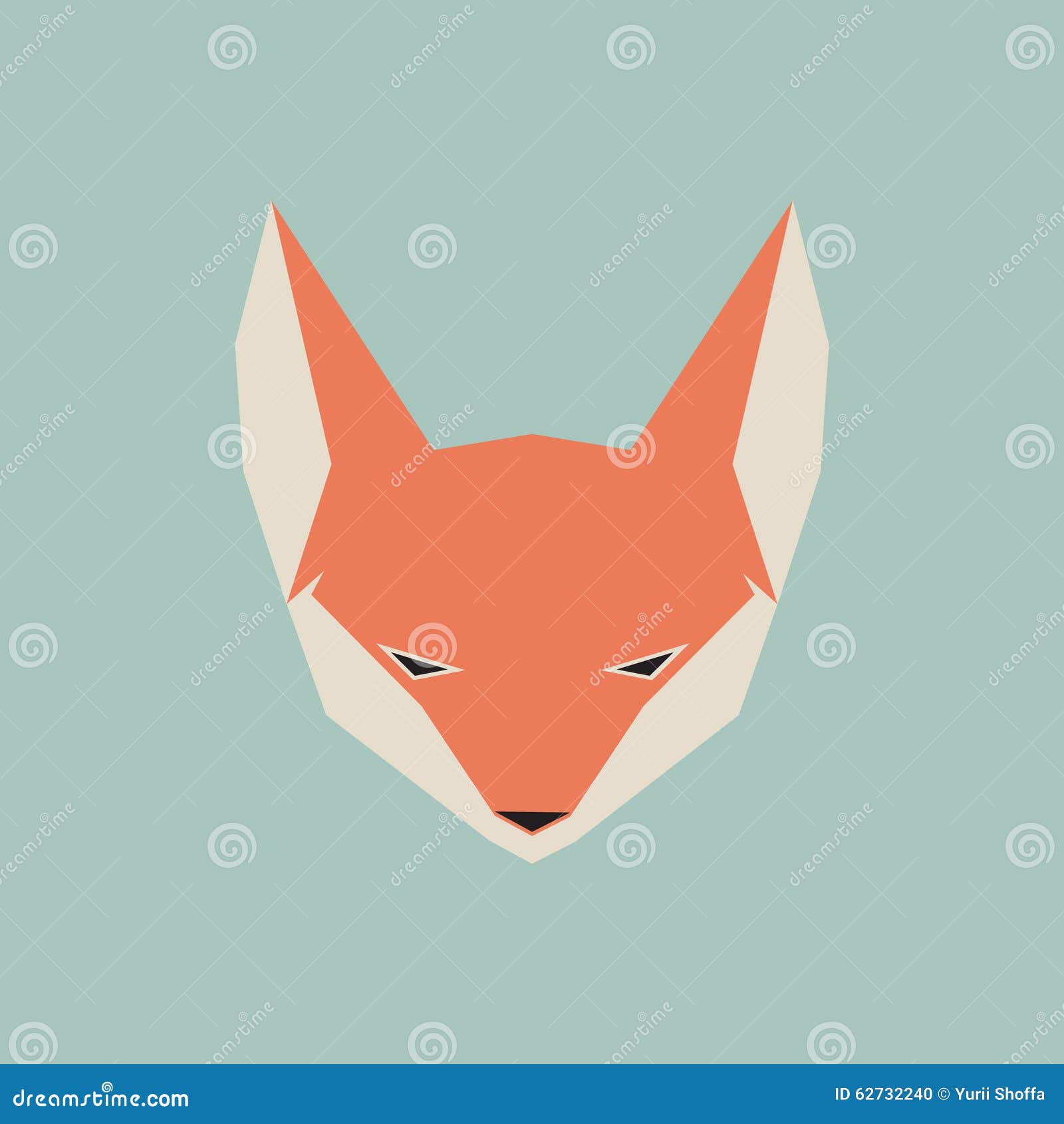 Fox face icon. stock illustration. Illustration of pets - 62732240